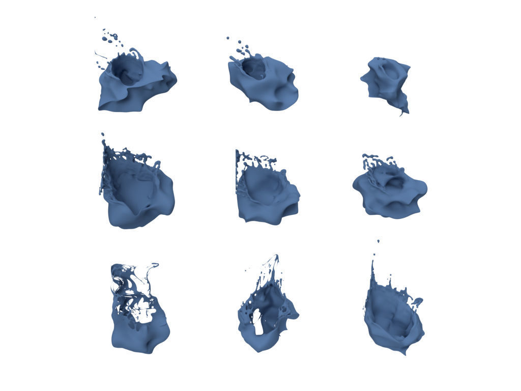 Water splash pack - blender - adobe dimension - png resources 3D model ...