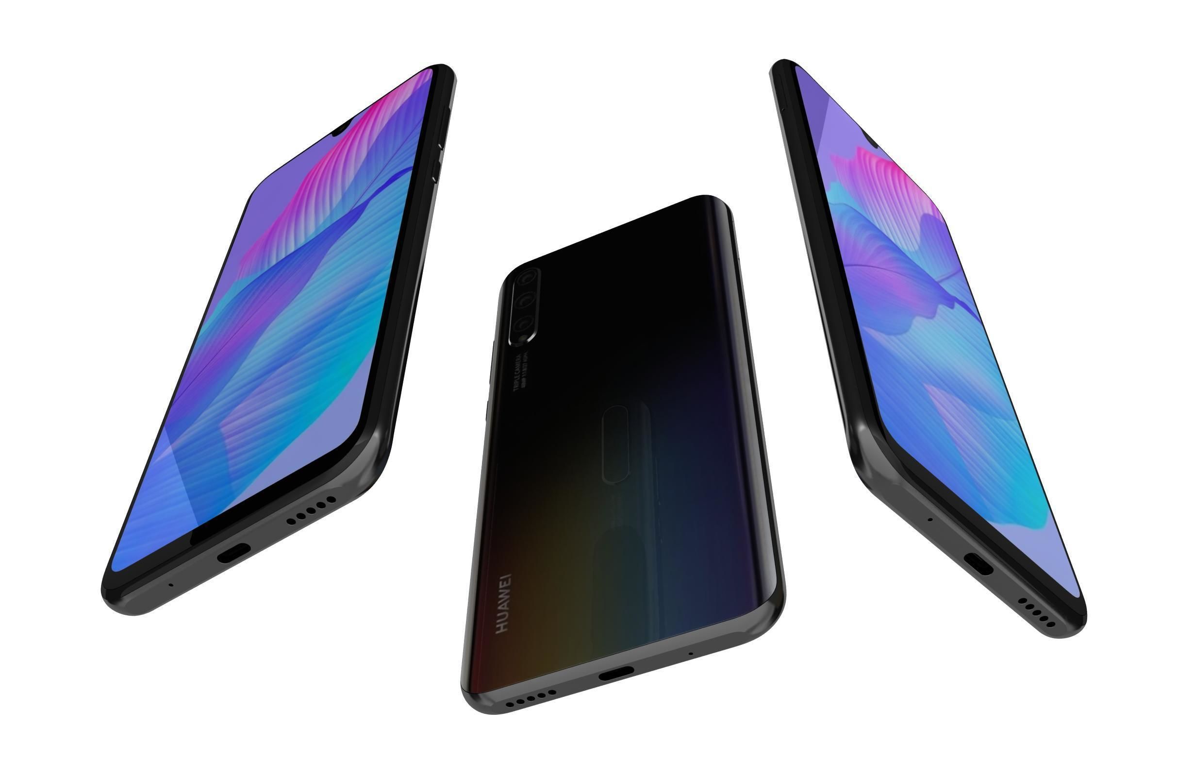 Huawei Y8p Breathing Crystal And Midnight Black 3D model | CGTrader