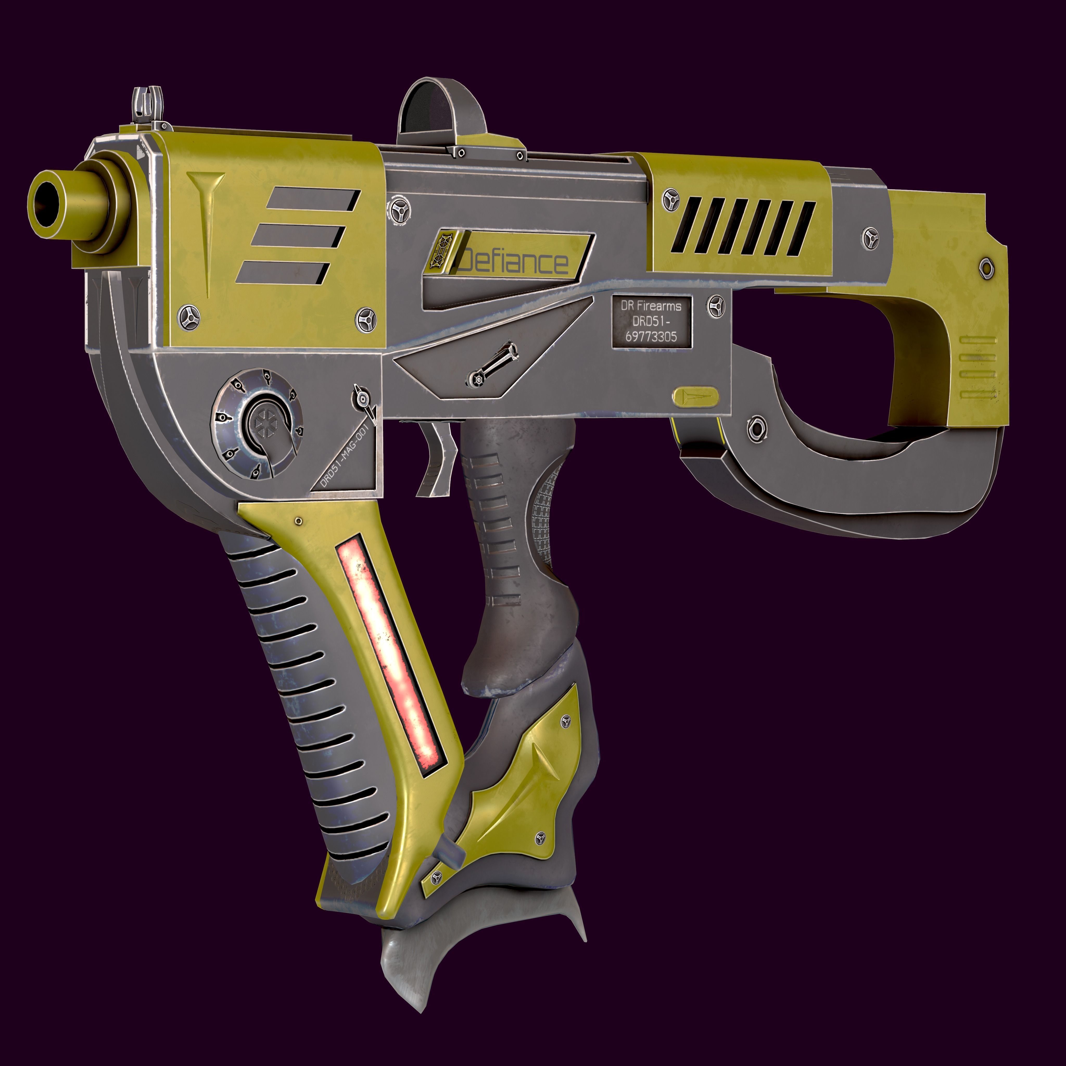 3D model Sci-fi Machine Gun DRD51 VR / AR / low-poly | CGTrader