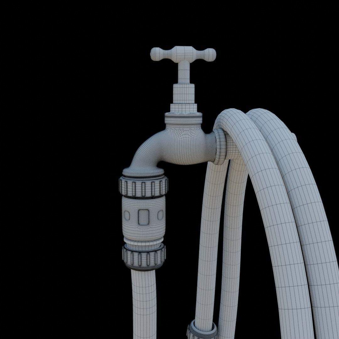 Garden Hose with Fittings 3D model | CGTrader
