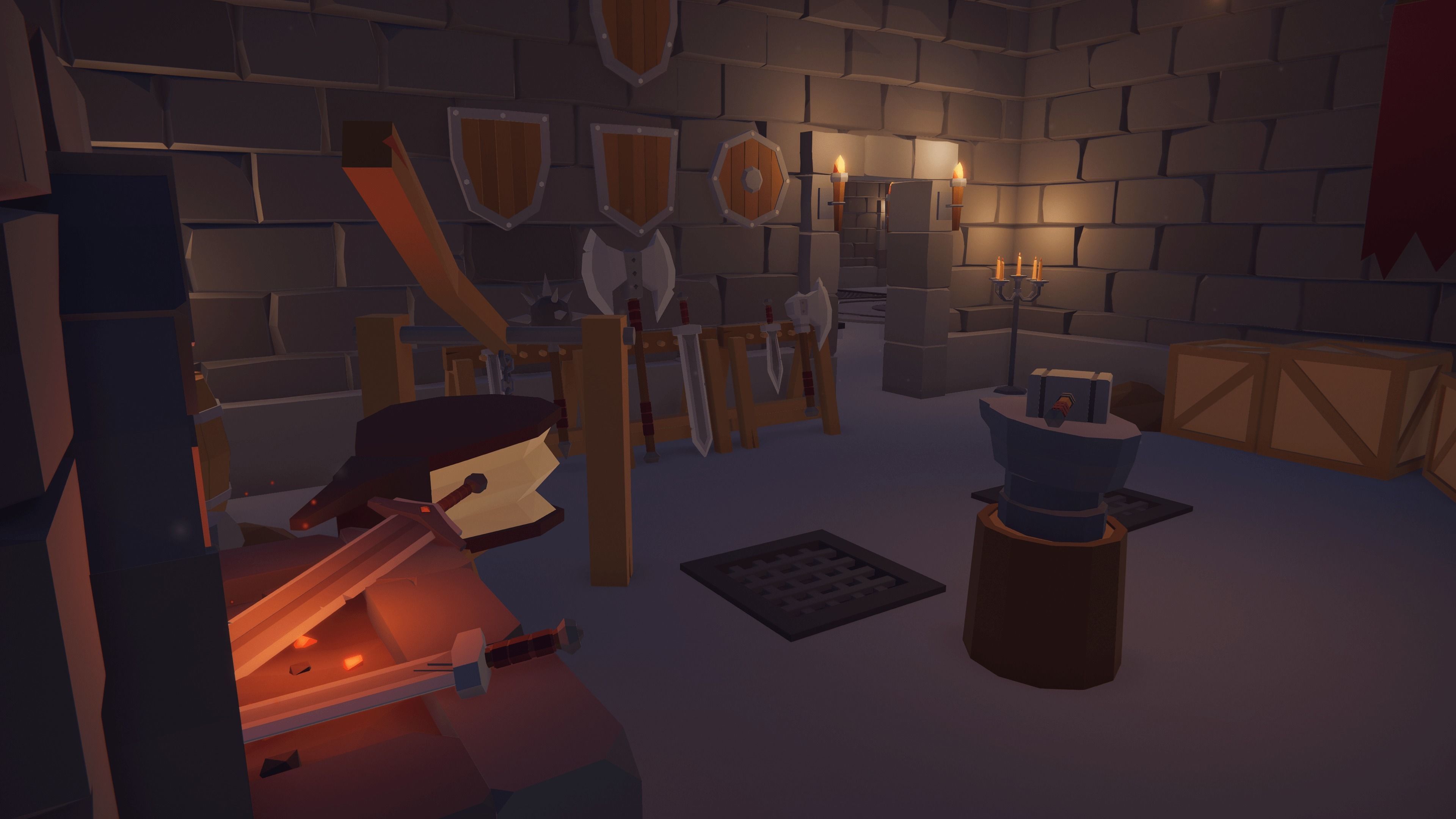 3D model Low Poly Dungeons - 3D Cave Castle Ruins VR / AR / low-poly ...