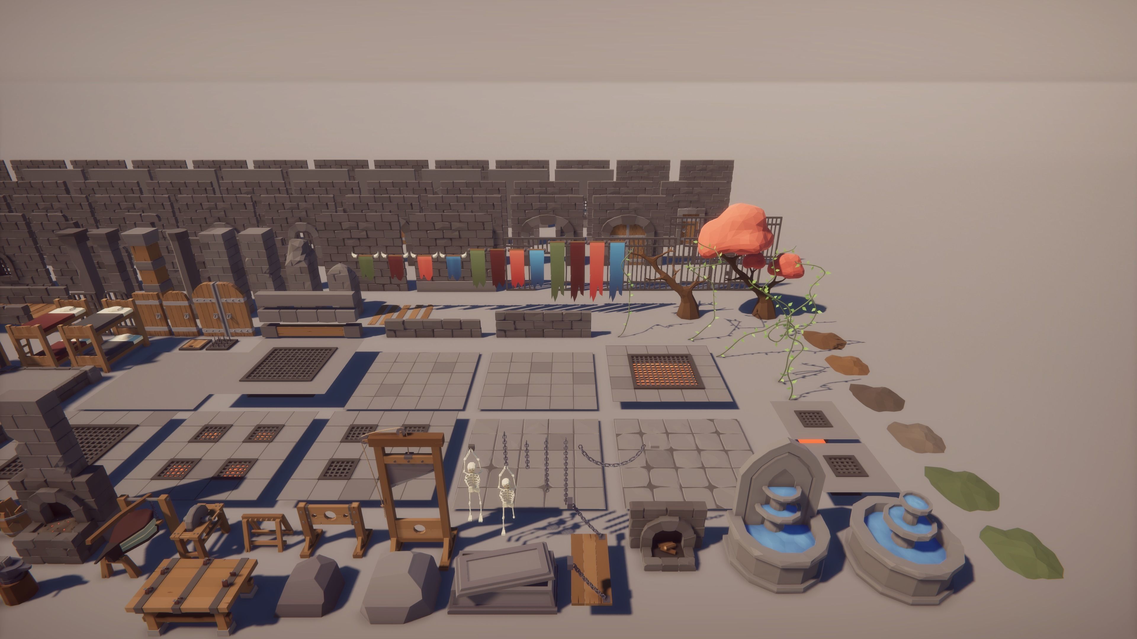 3D model Low Poly Dungeons - 3D Cave Castle Ruins VR / AR / low-poly ...