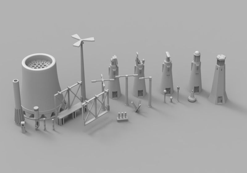 Infrastructure and Objectives Pack 04 3D model 3D printable | CGTrader