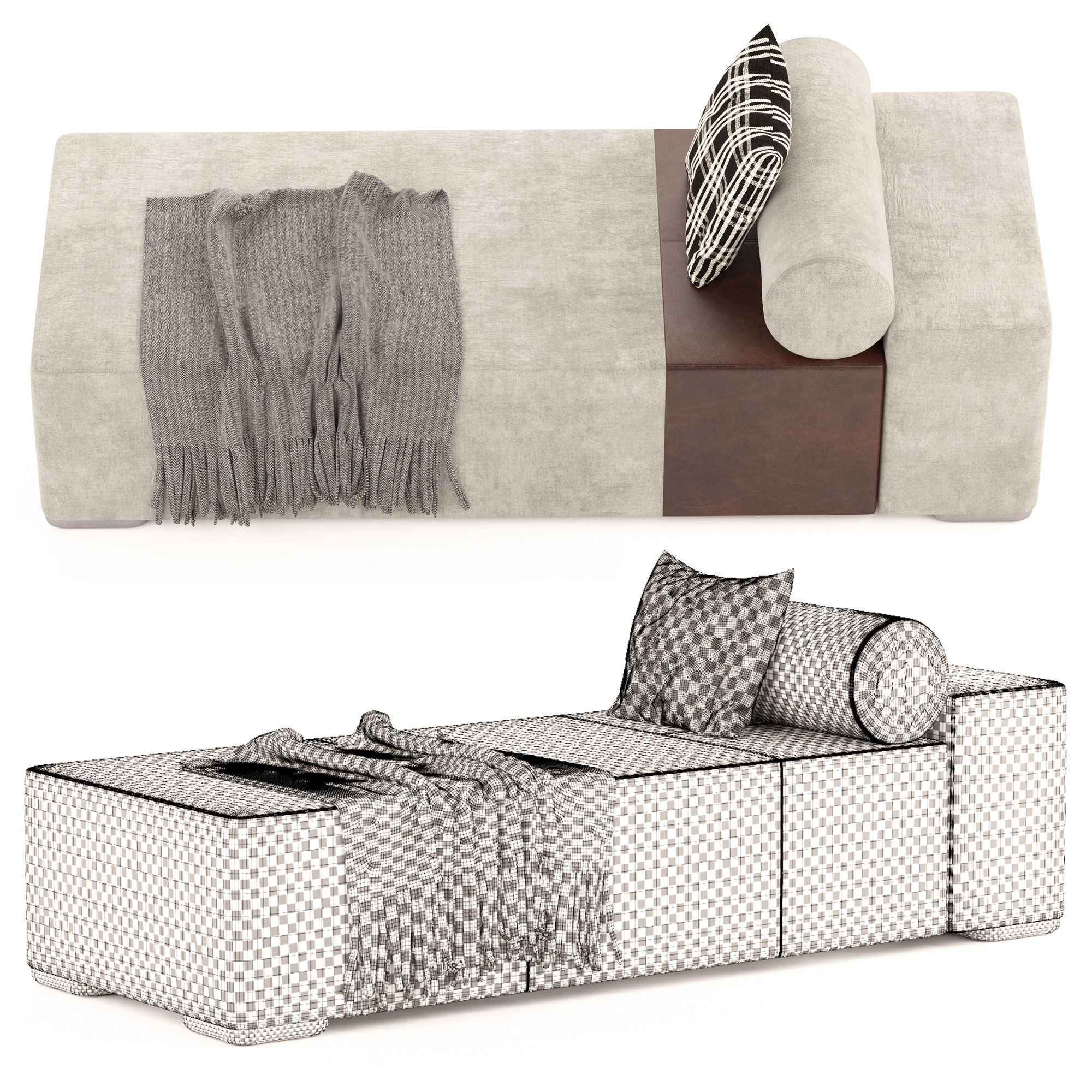 Liaigre seating bench and backless seat 3D model | CGTrader