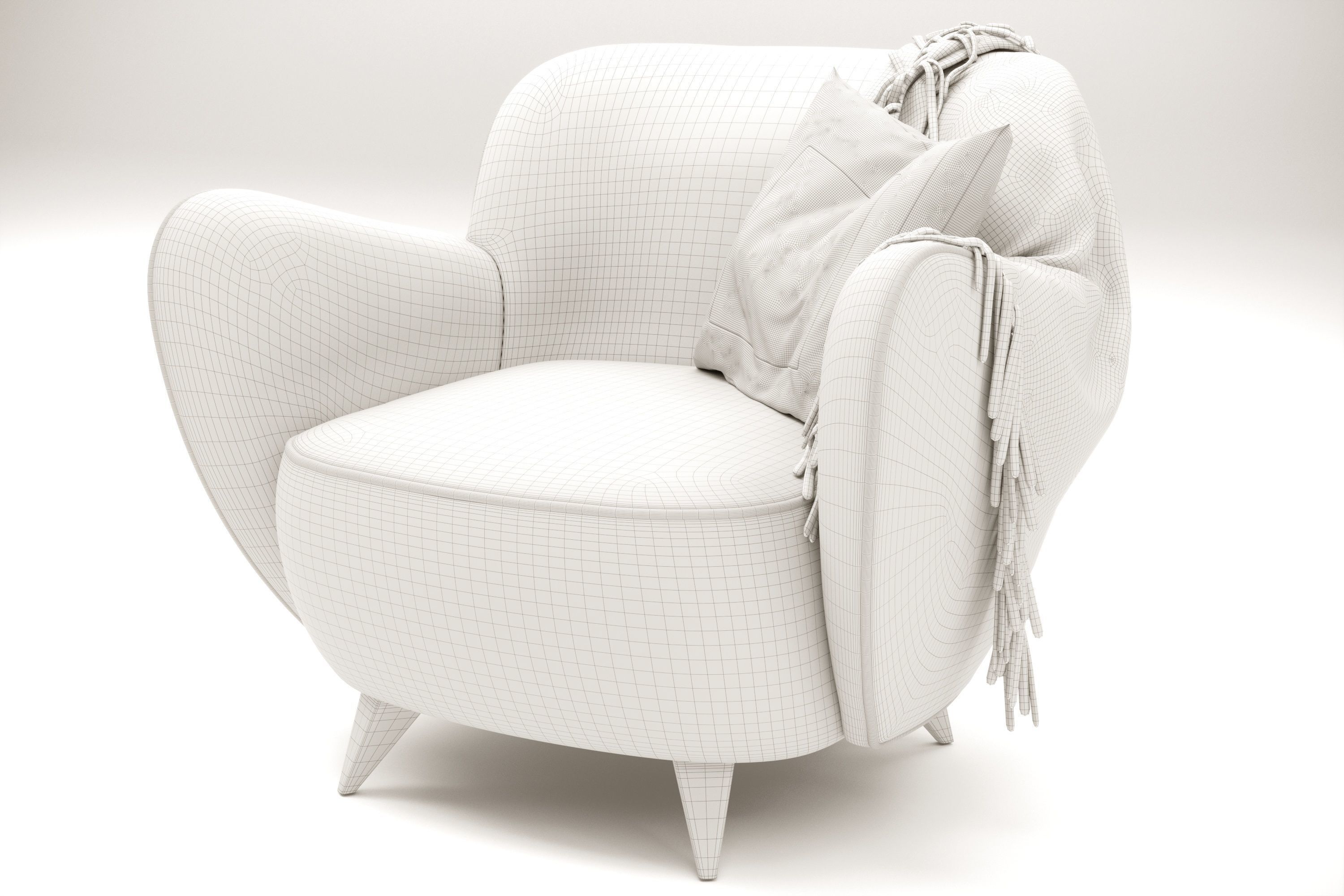 Wrap Around Barrel wing Chair 3D model | CGTrader