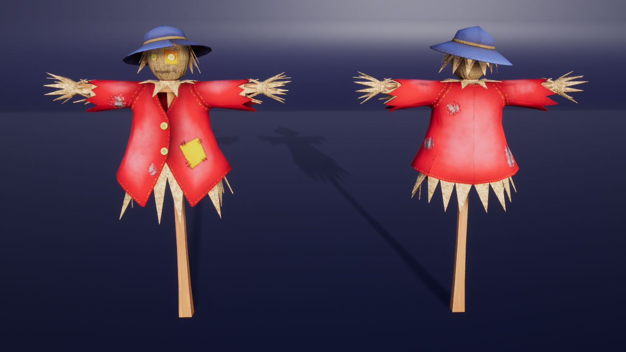 3D model Farm Scarecrow Stylized VR / AR / low-poly | CGTrader