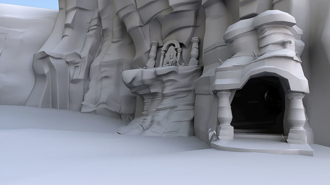 Ancient Caves rocky Mountain 3D model | CGTrader