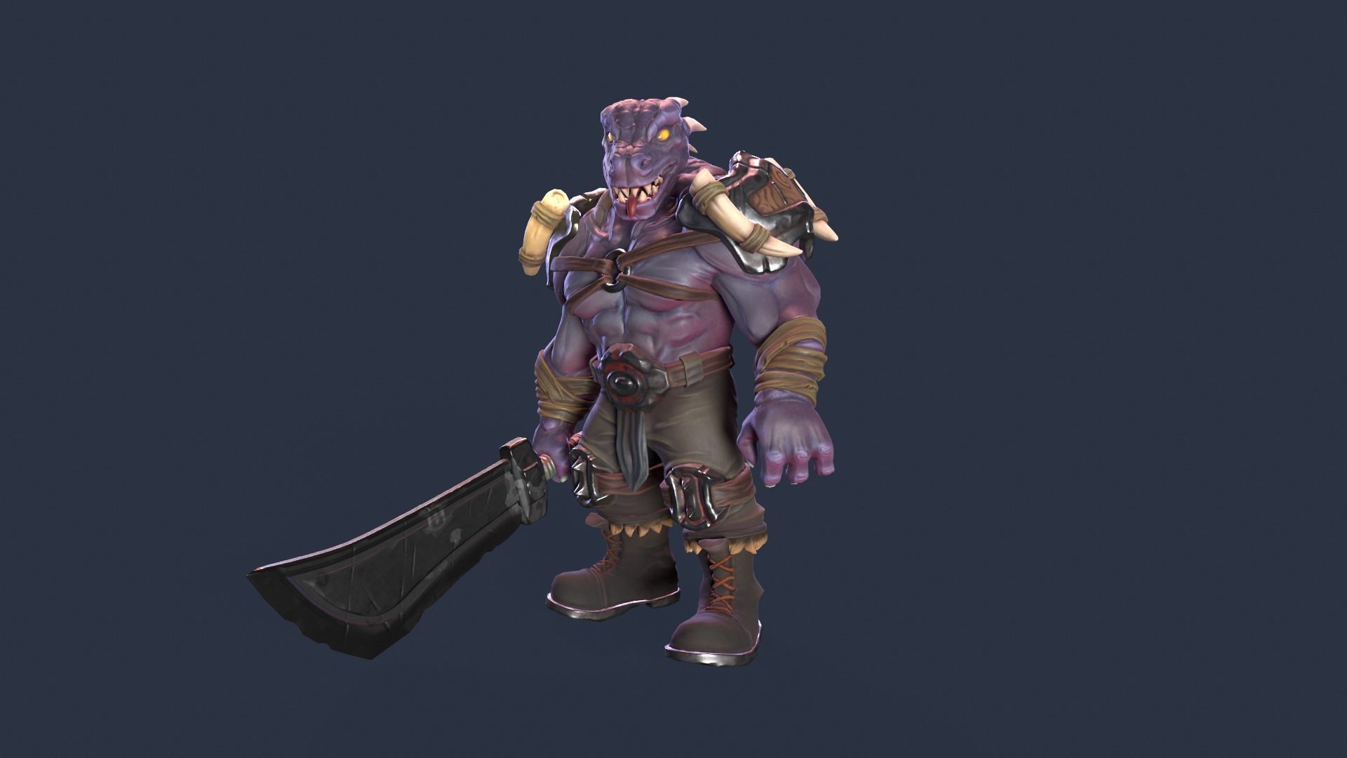 3D model Caiman - animated game-ready character VR / AR / low-poly ...