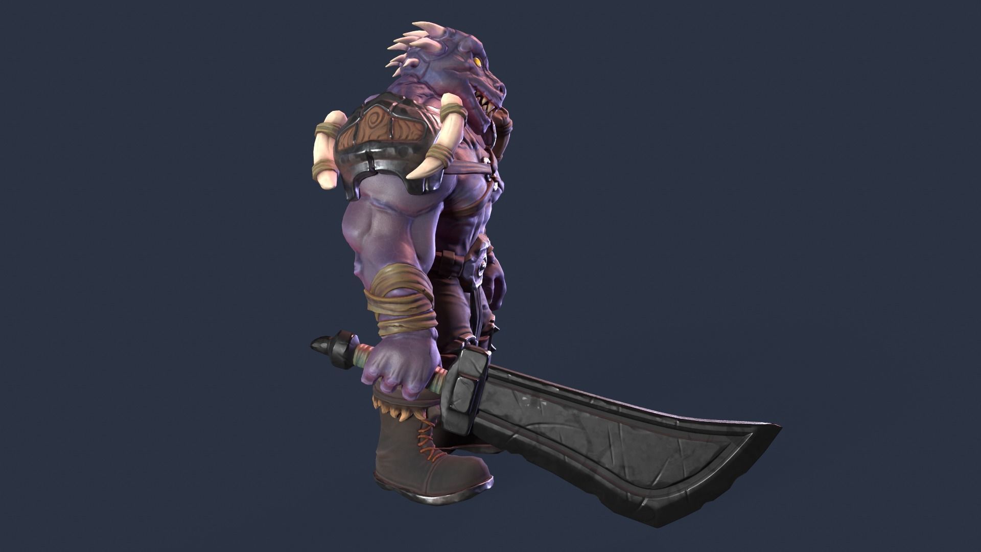 3D model Caiman - animated game-ready character VR / AR / low-poly ...