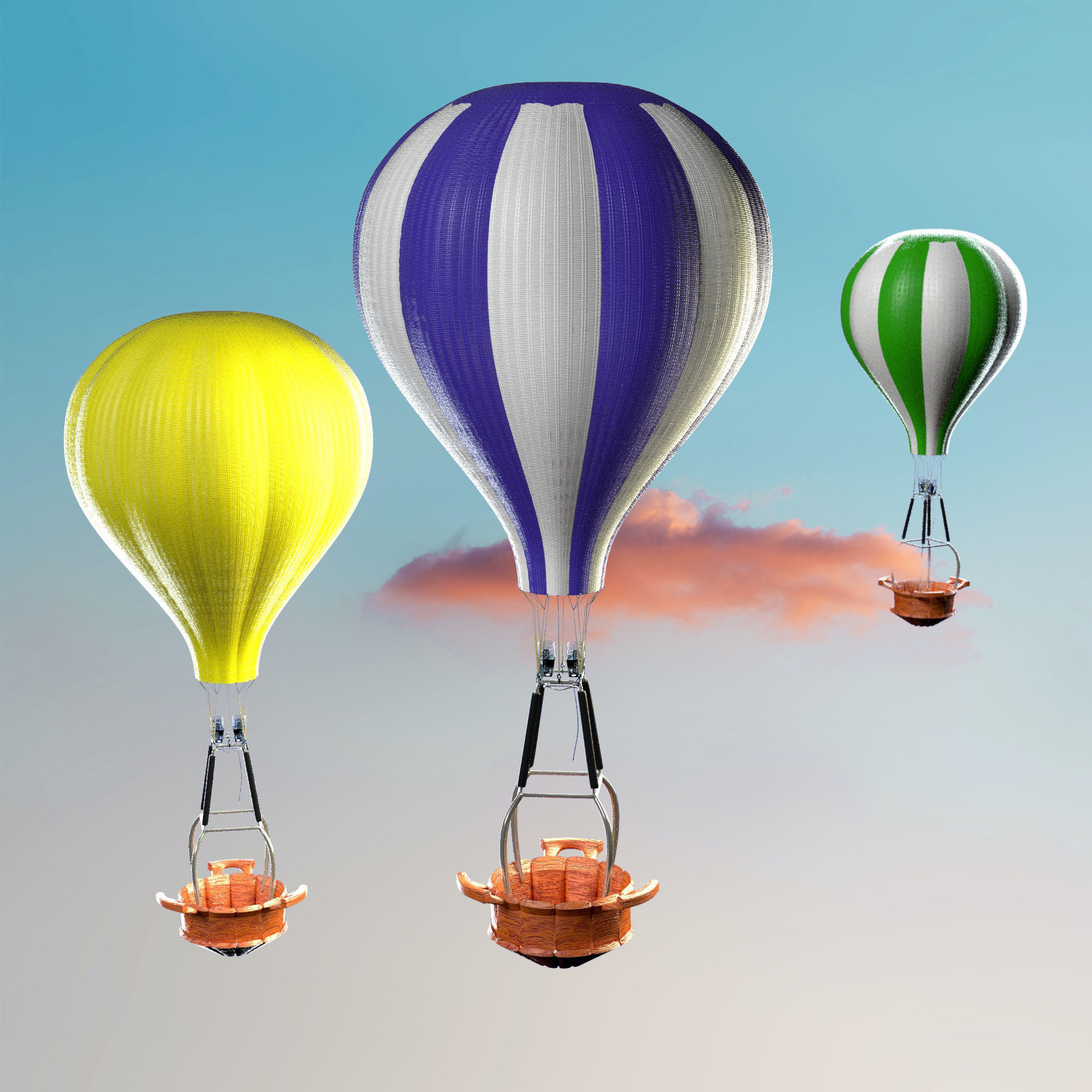 3D model Hot air balloon VR / AR / low-poly | CGTrader