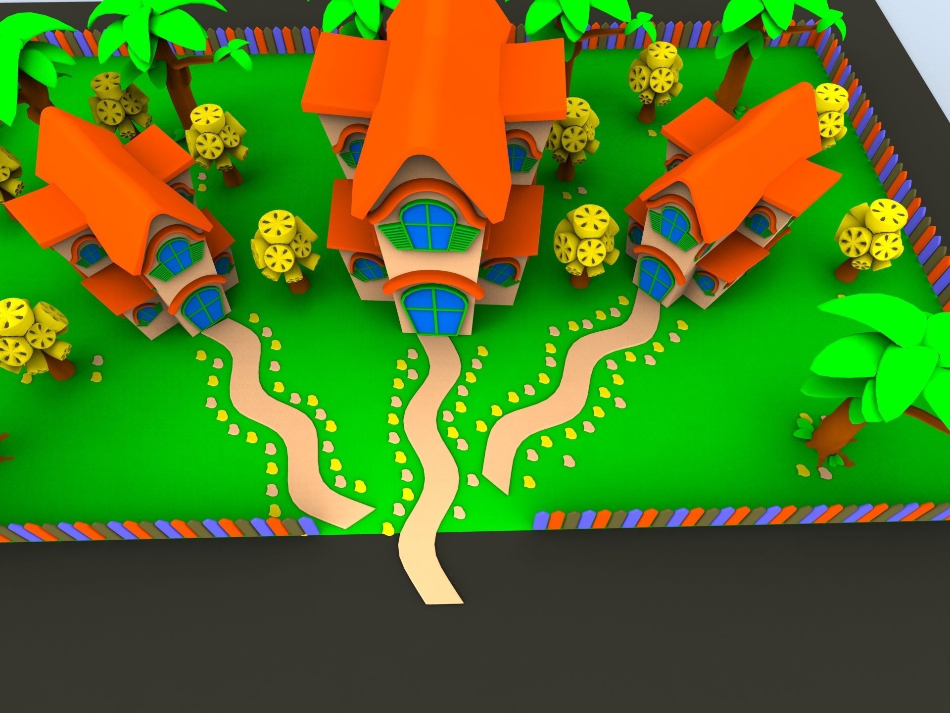 cartoon village house 3D model | CGTrader