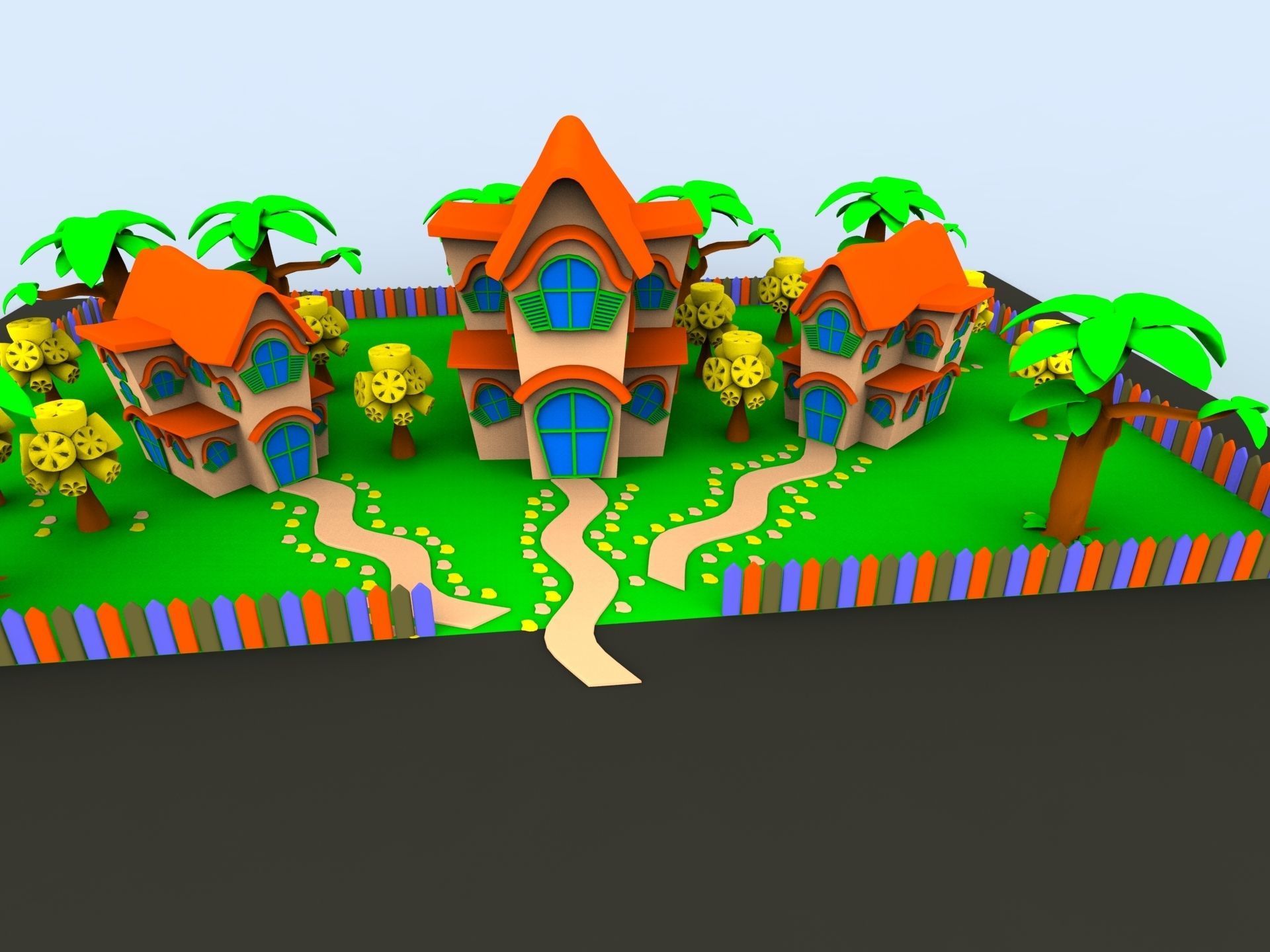 cartoon village house 3D model | CGTrader