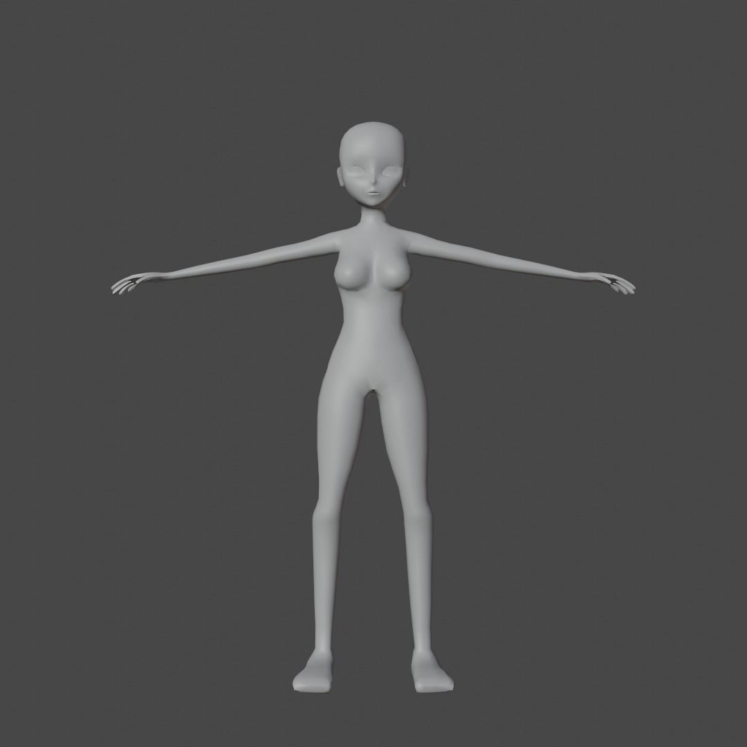 base model anime girl free VR / AR / low-poly 3D model | CGTrader