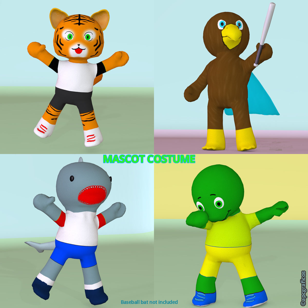 Mascot Costume 3D model rigged | CGTrader