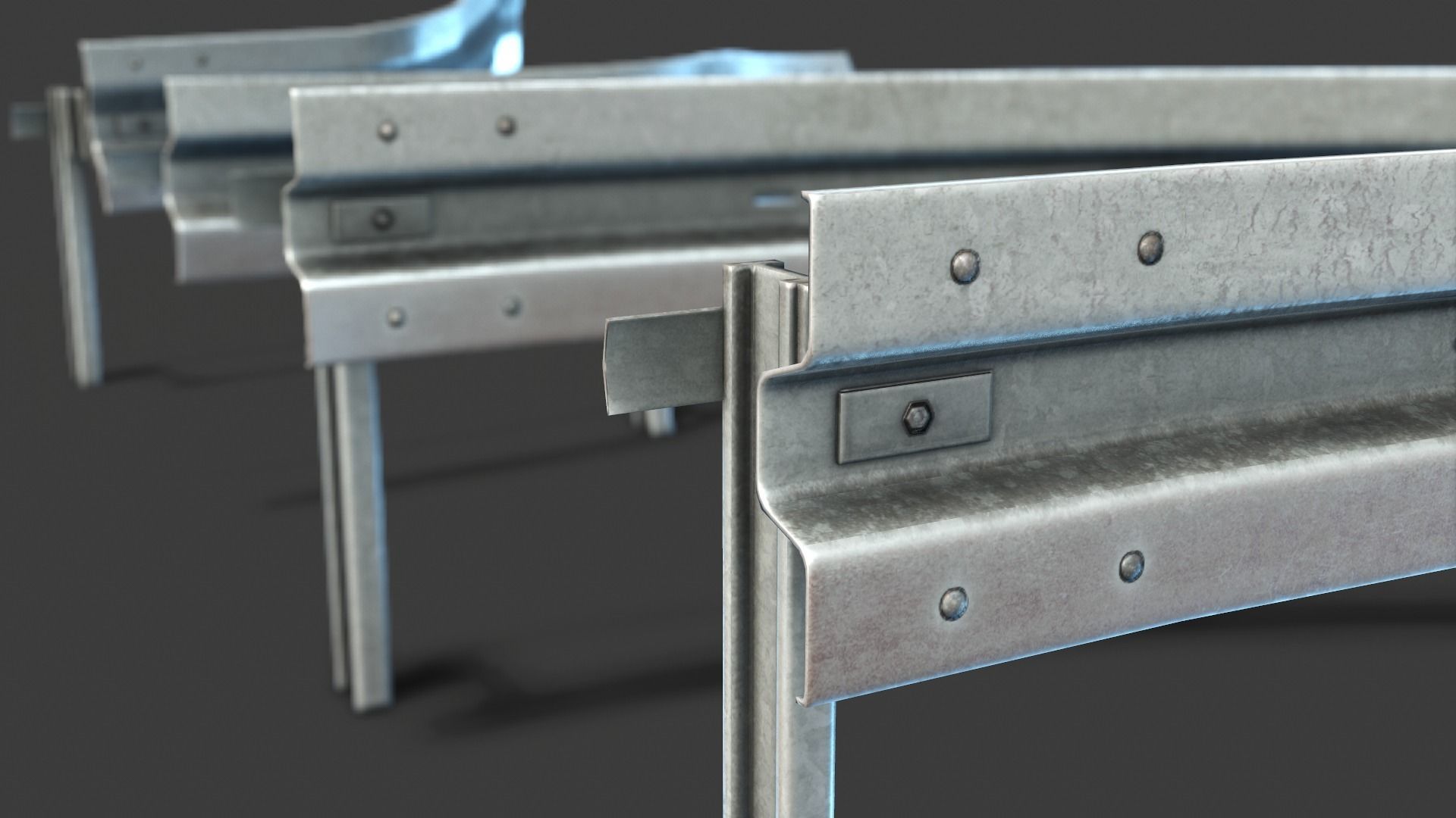 3D model Modular - Road safety barrier kit - 3D VR AR game ready VR ...