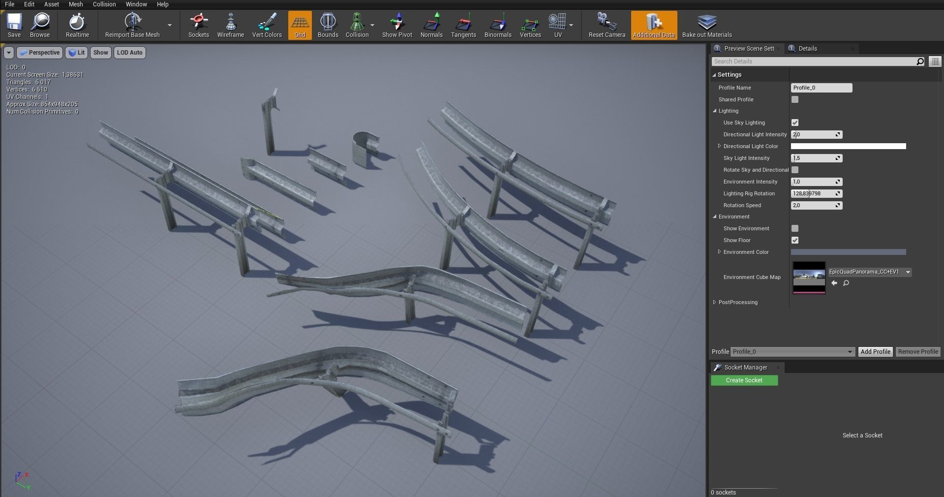 3D model Modular - Road safety barrier kit - 3D VR AR game ready VR ...