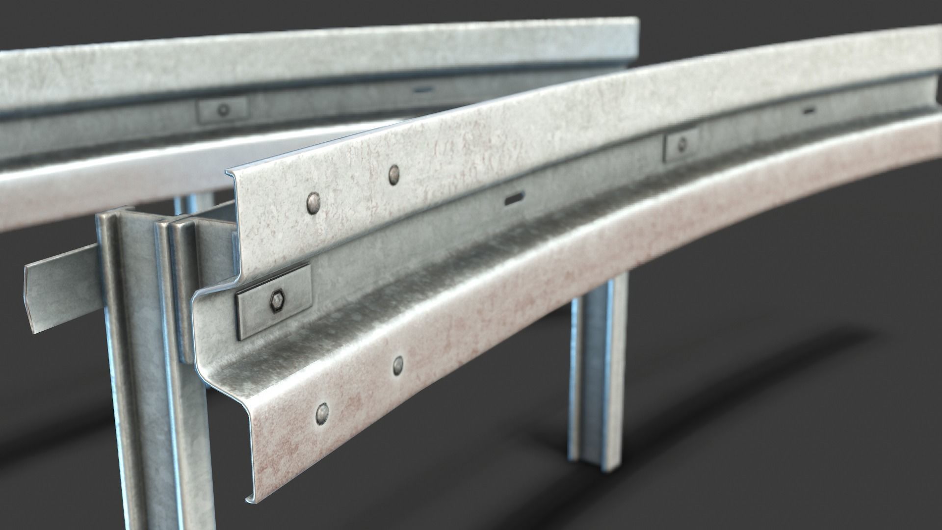 3D model Modular - Road safety barrier kit - 3D VR AR game ready VR ...