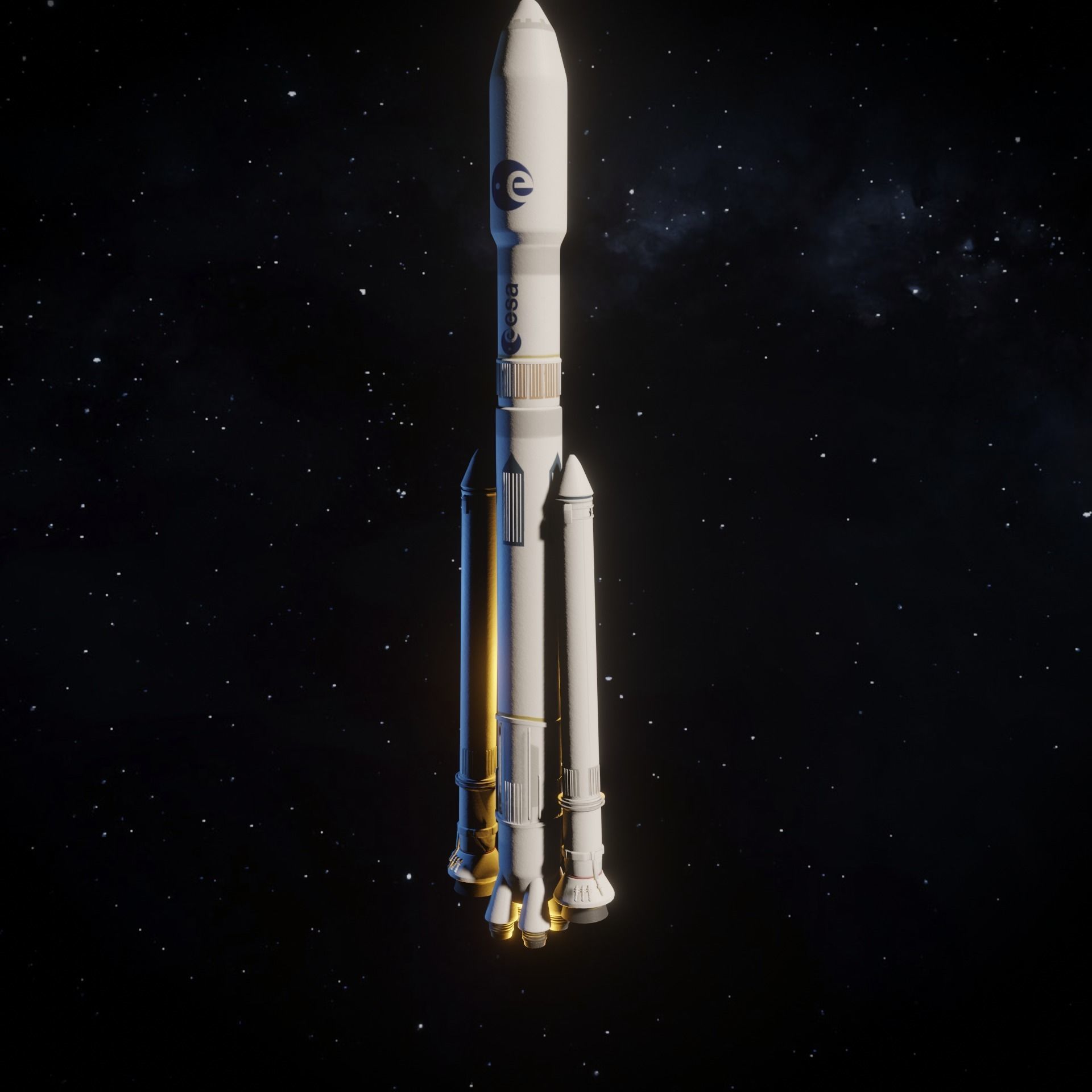 ESA Rocket textured and rigged 3D model animated rigged | CGTrader