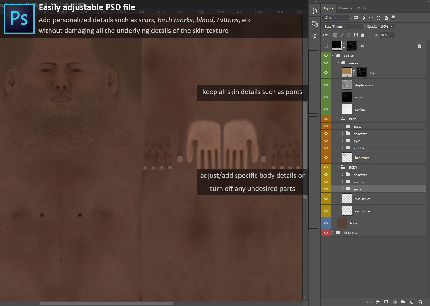 Texture Pack For Male Custom Basemesh 3D model | CGTrader