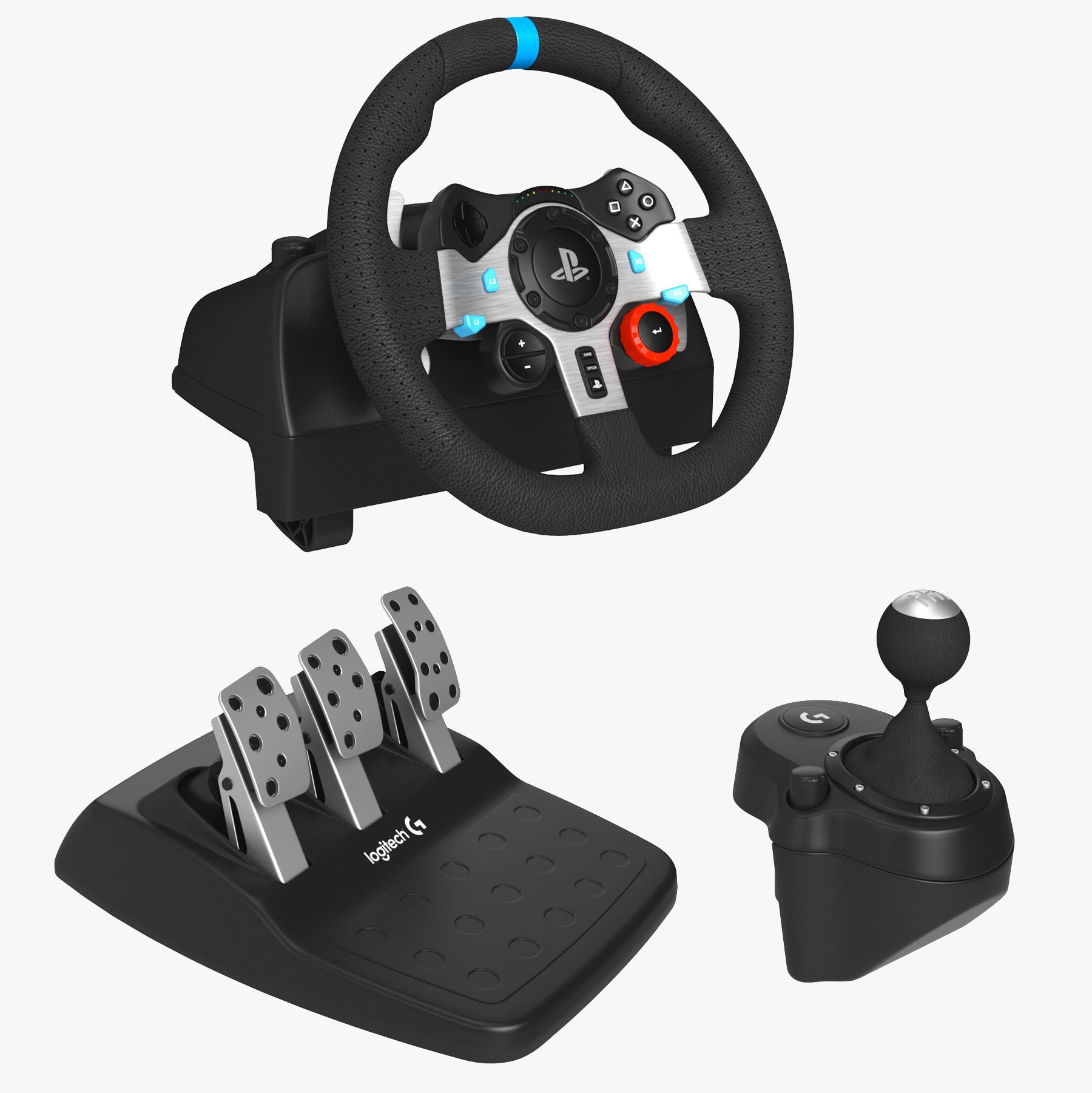Logitech G29 Driving Force Racing Wheel Set 3D model | CGTrader