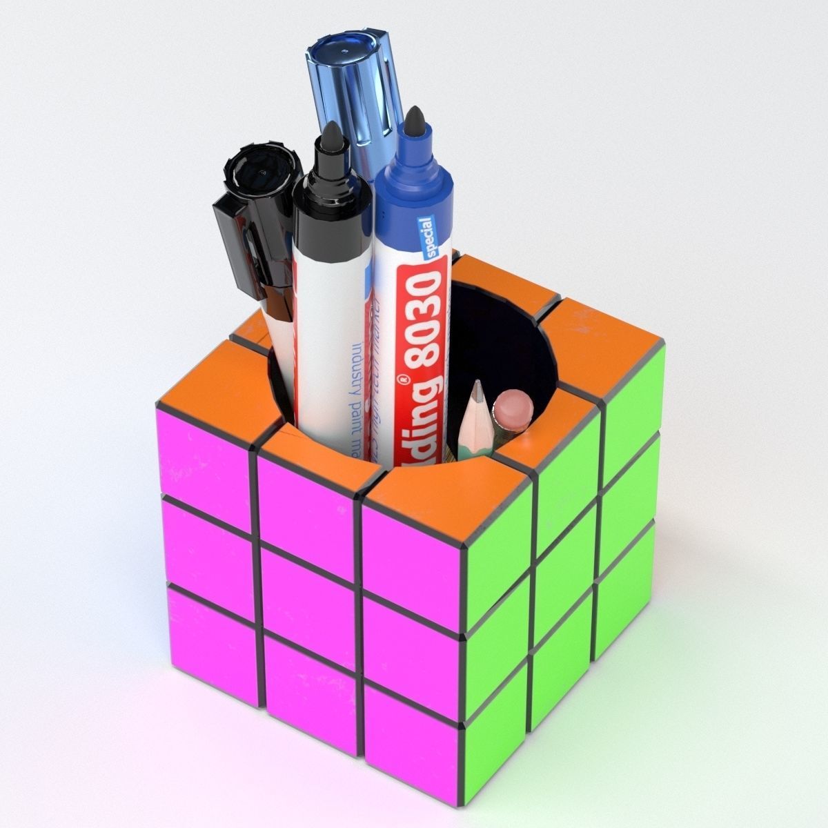 3D model Stationery set in cubes VR / AR / low-poly | CGTrader