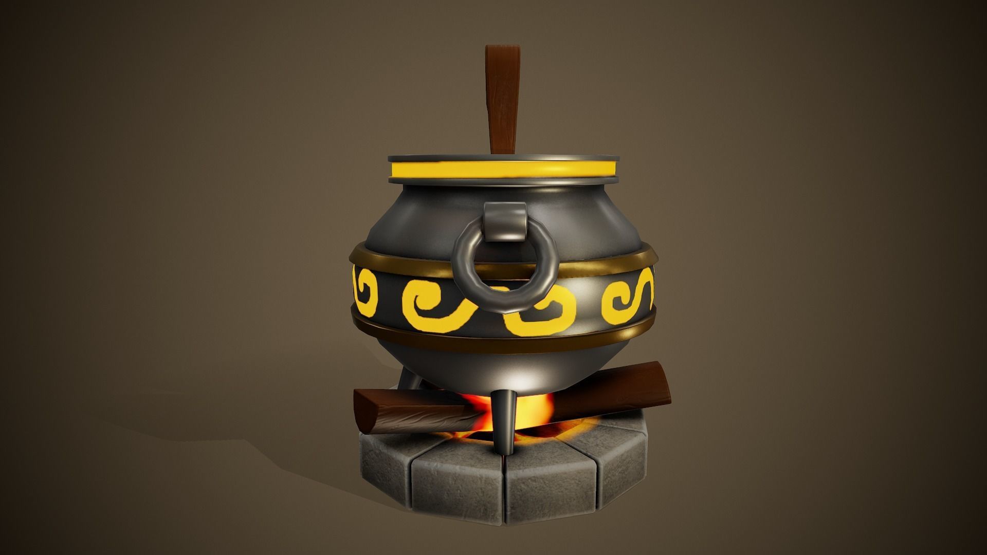 3D model Stylized Cauldron - Tutorial Included VR / AR / low-poly ...