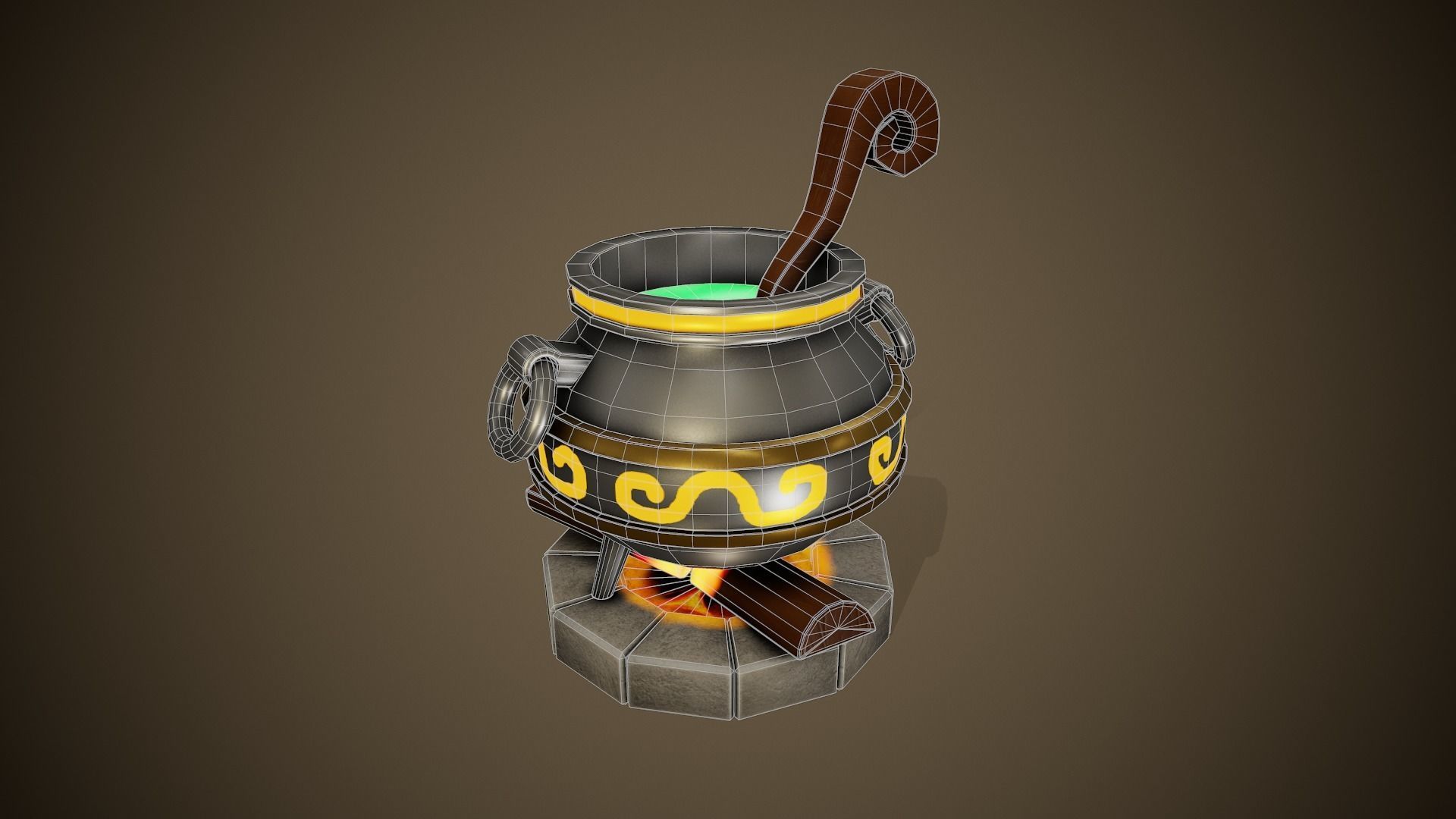 3D model Stylized Cauldron - Tutorial Included VR / AR / low-poly ...