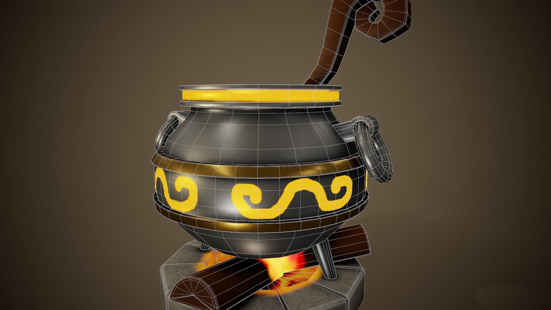 3D model Stylized Cauldron - Tutorial Included VR / AR / low-poly ...