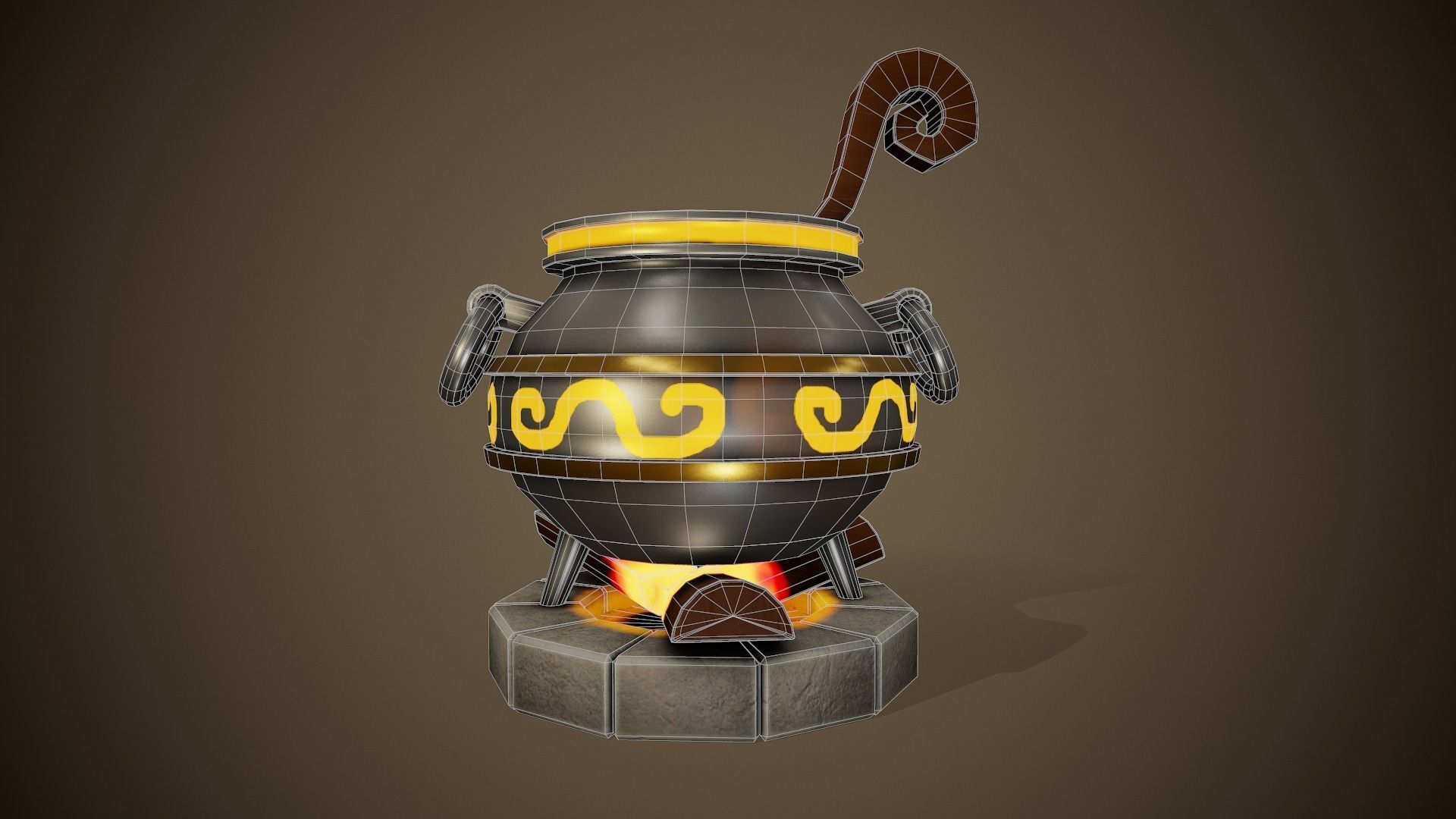 3D model Stylized Cauldron - Tutorial Included VR / AR / low-poly ...