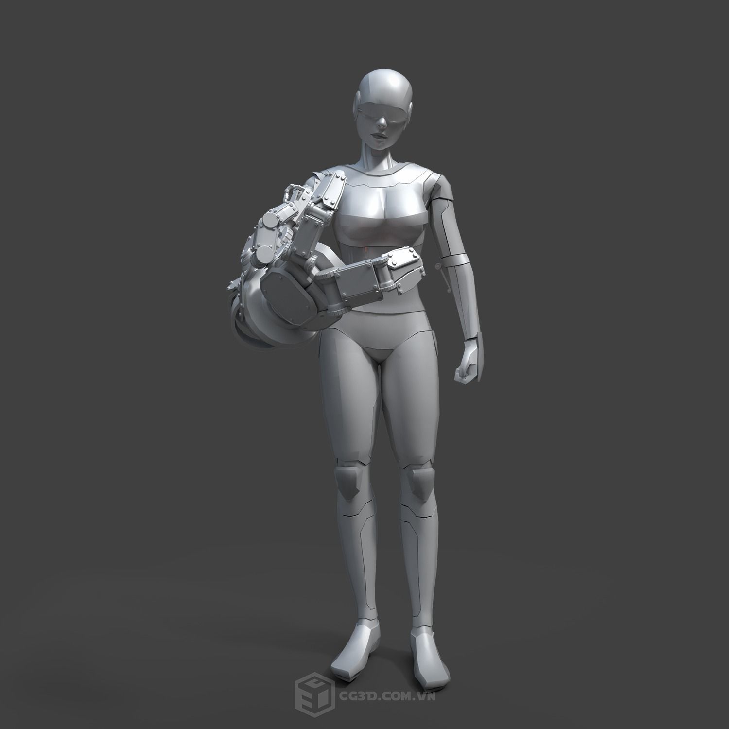 3D model RoboGirl female humanoid VR / AR / low-poly | CGTrader