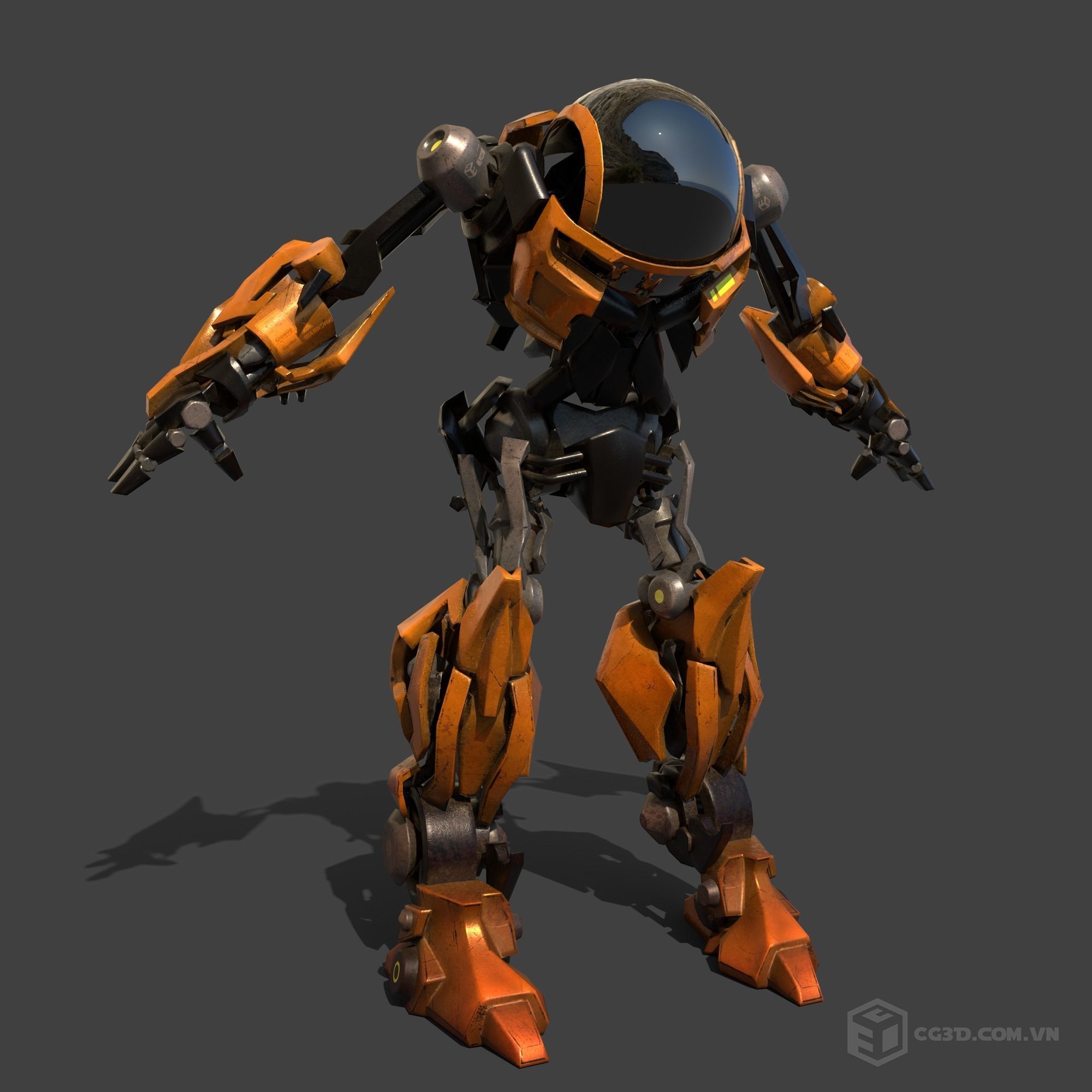 3D model RoboTran orange and robot VR / AR / low-poly | CGTrader