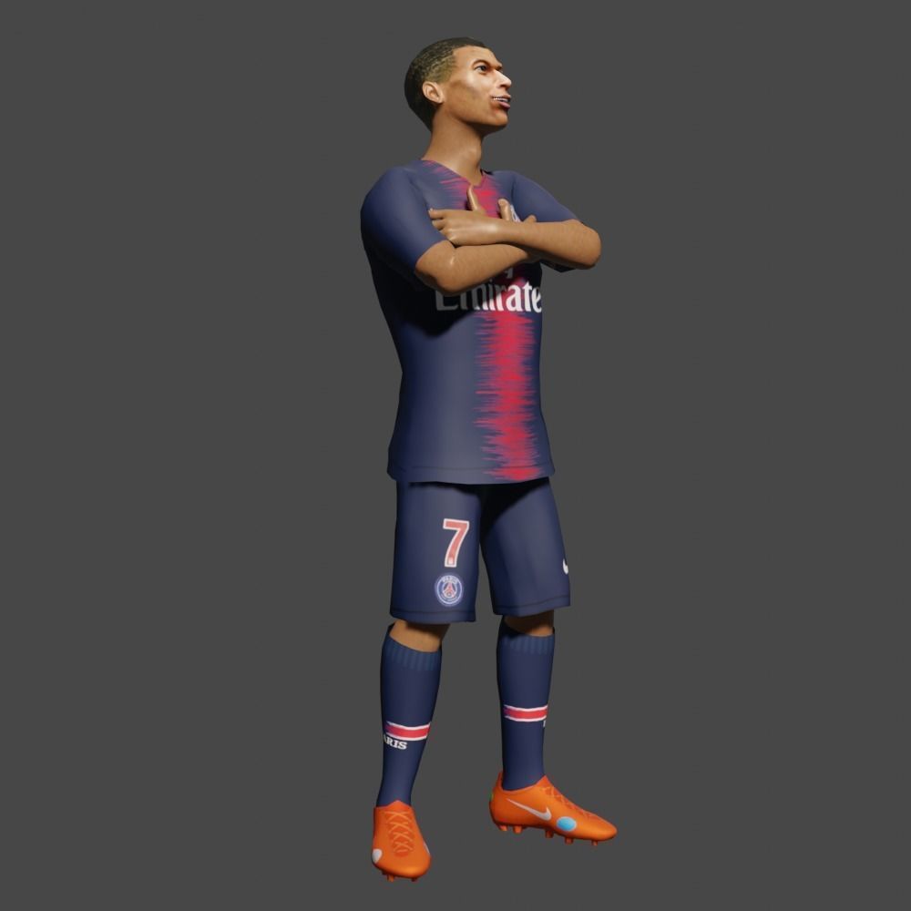 MBappe paris saint-germain 3D model animated rigged | CGTrader