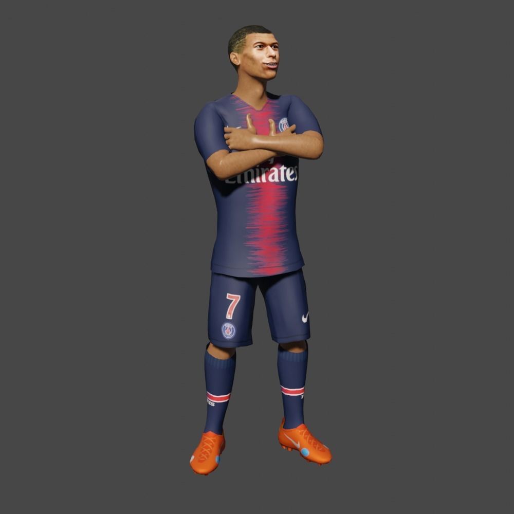 MBappe paris saint-germain 3D model animated rigged | CGTrader