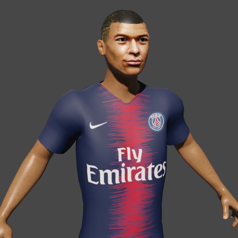 MBappe paris saint-germain 3D model animated rigged | CGTrader