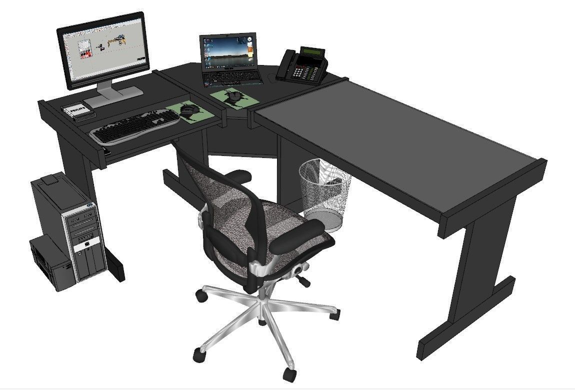 office table 3D model animated | CGTrader