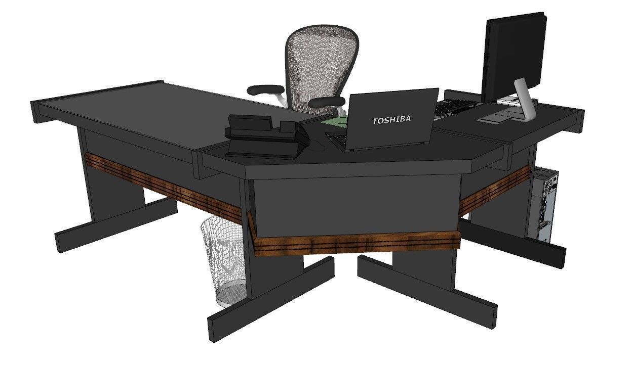 office table 3D model animated | CGTrader