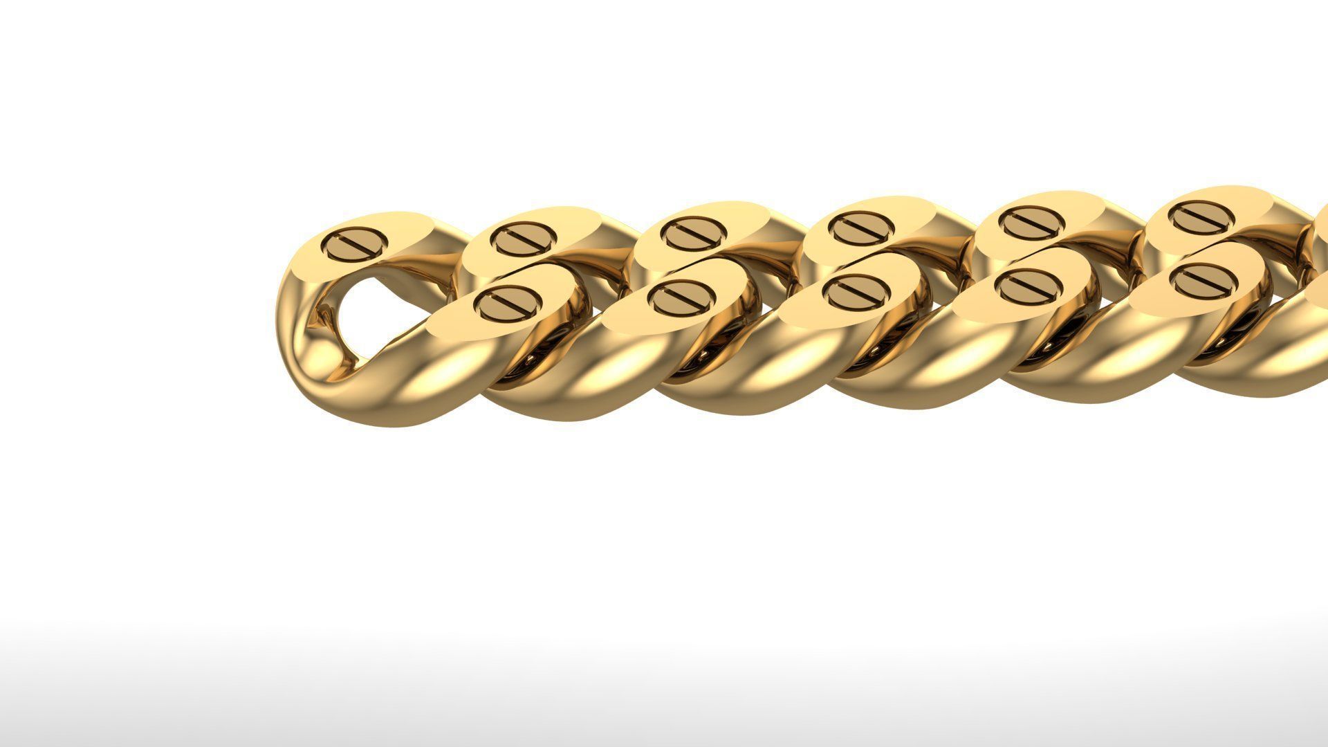cuban chain SCREW-PATTERNED STL 3D model | CGTrader