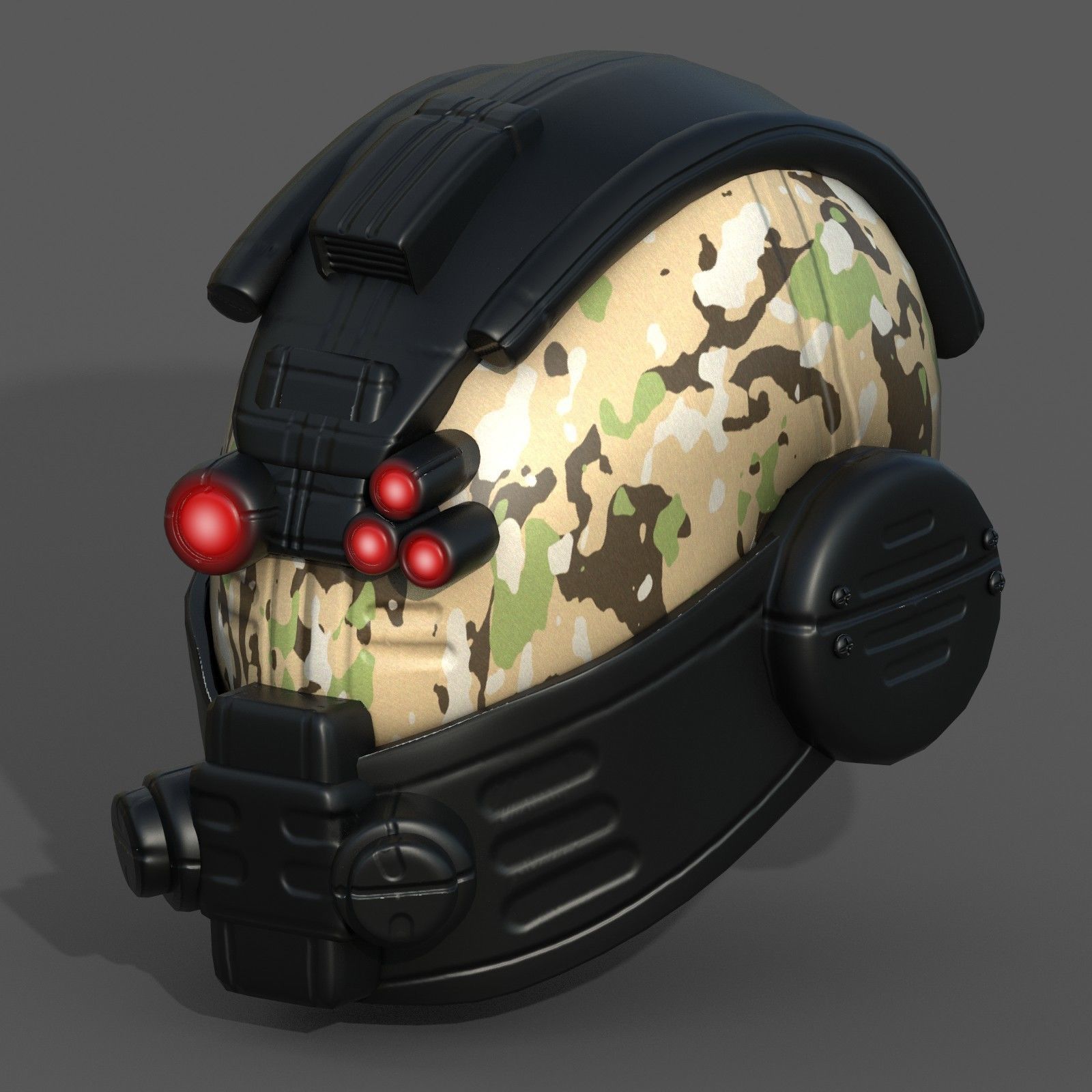 3D model Helmet scifi military futuristic technology fantasy VR / AR ...