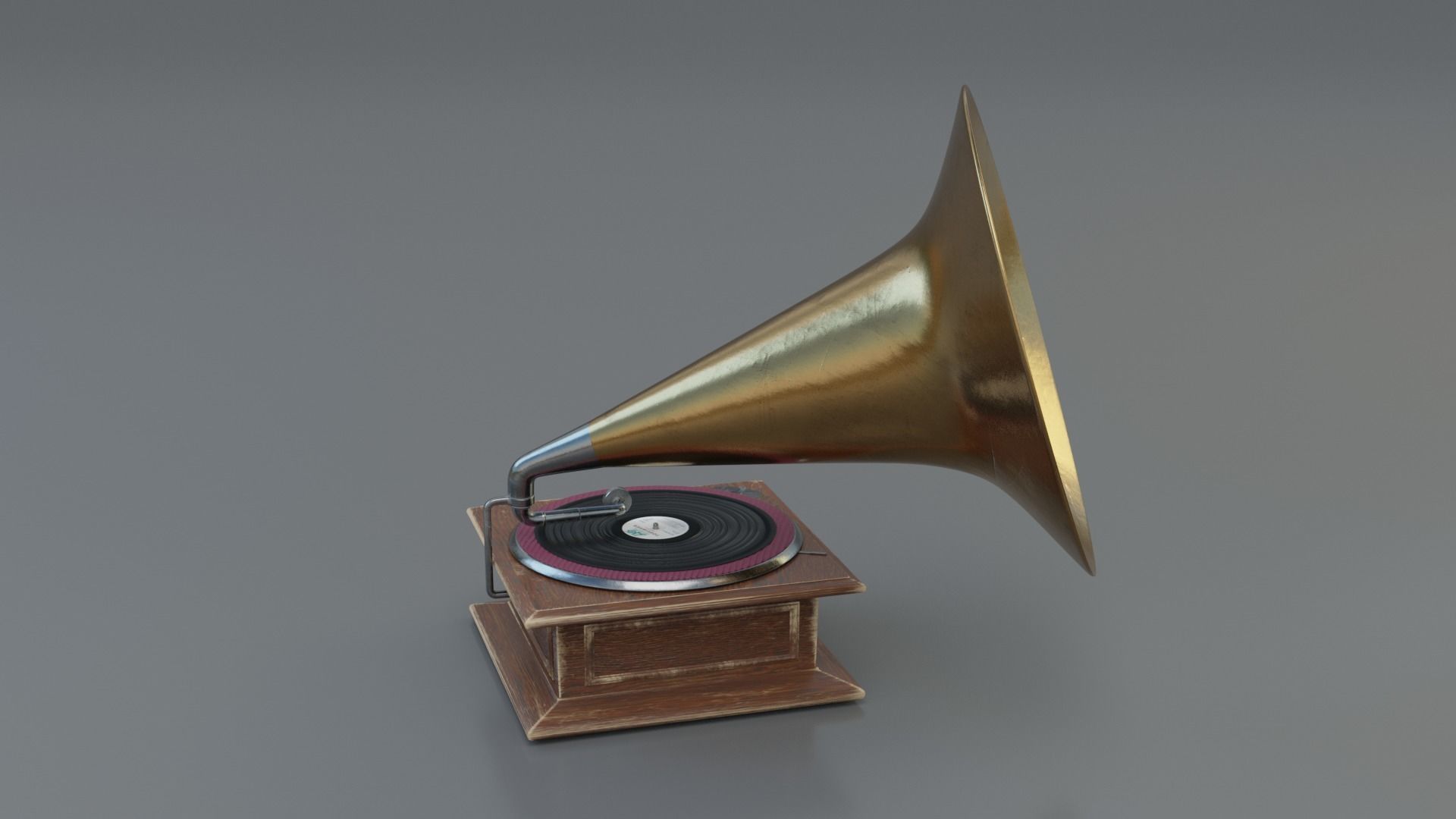 3D model Old gramophone VR / AR / low-poly | CGTrader
