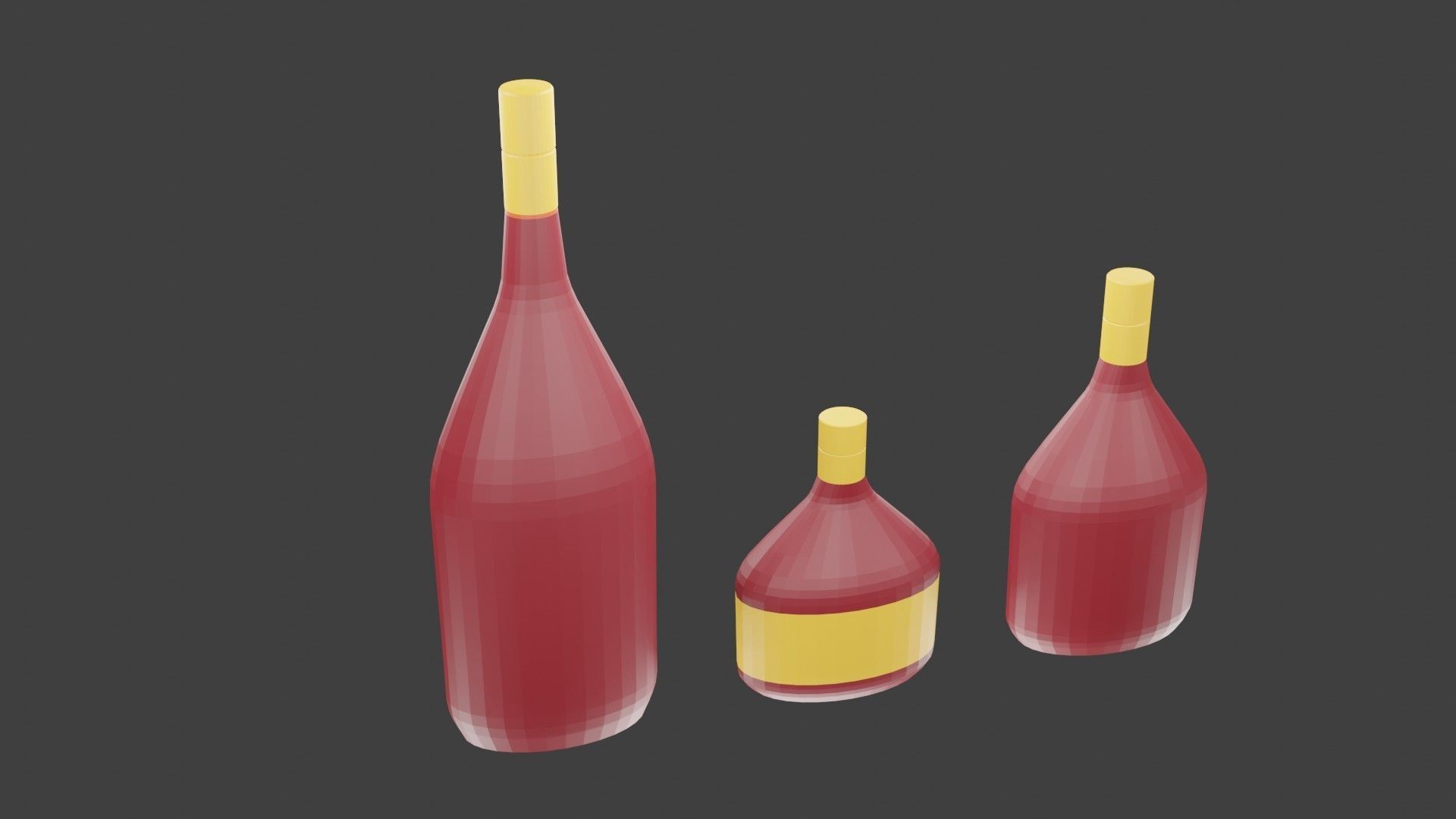 3D model Low Poly Liquor Bottles 6 VR / AR / low-poly | CGTrader