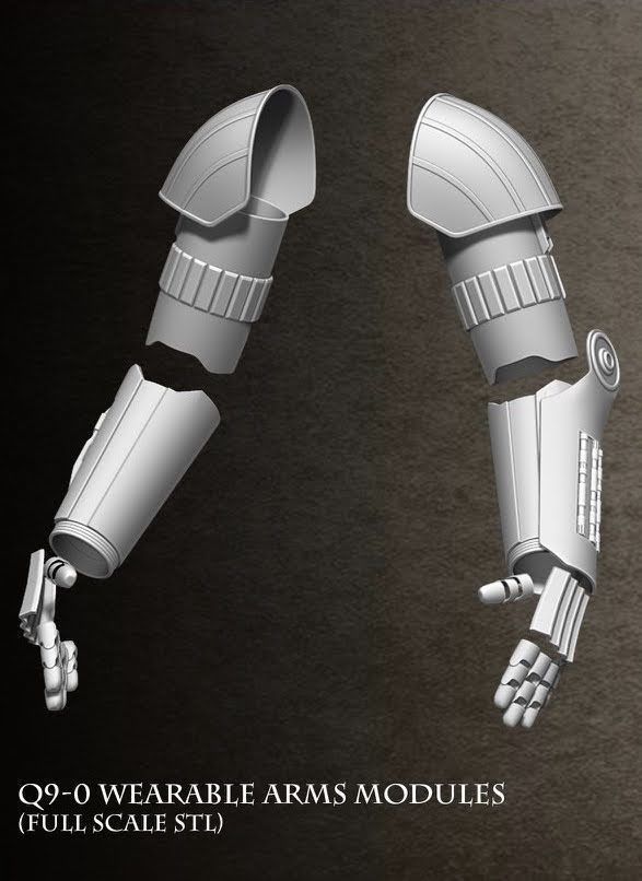 Q9-0 Full Size Wearable Arms- 3D Print Ready STL 3D model 3D printable ...