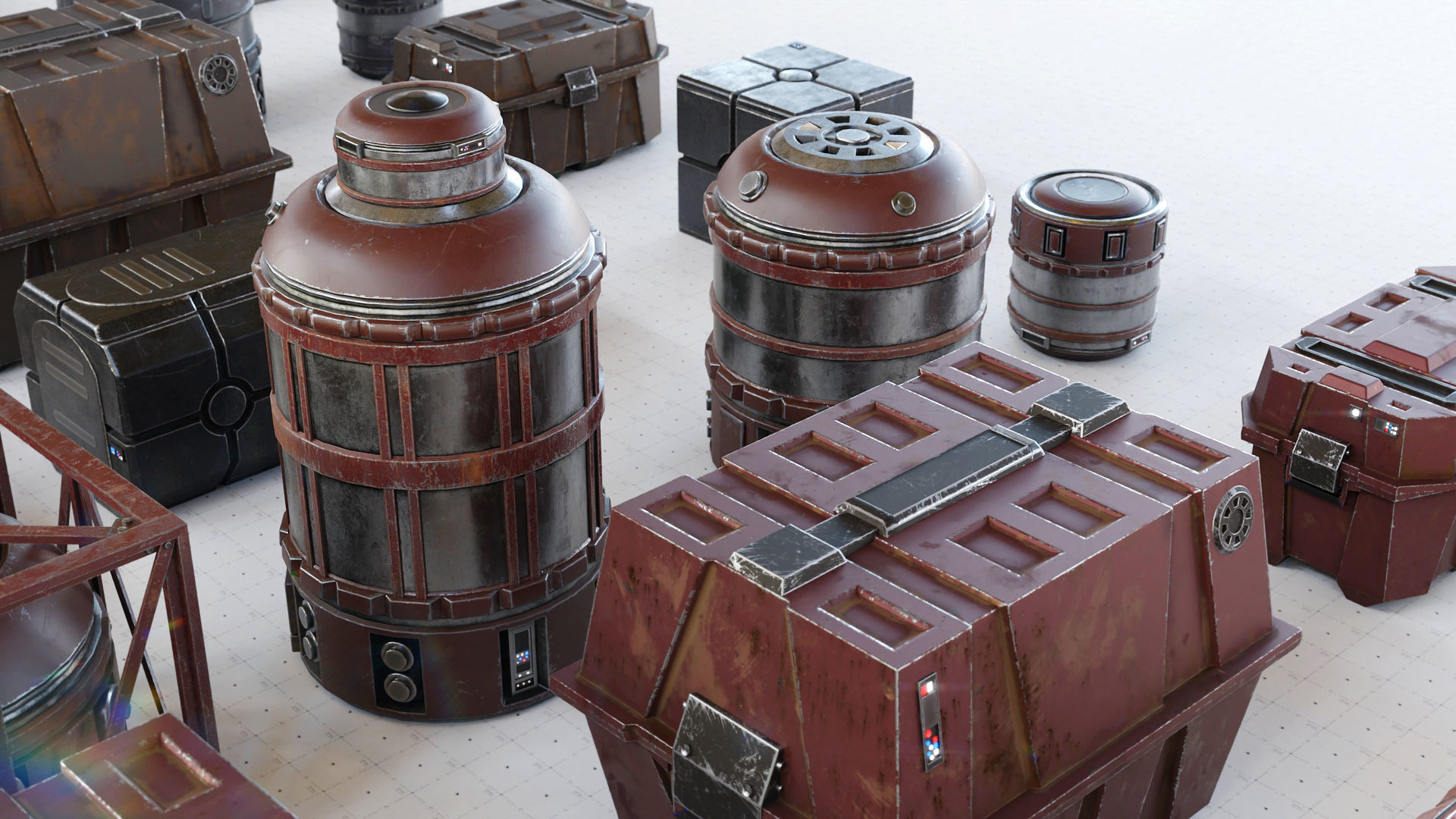 3D model Star Wars Crates and Barrels 33 Variants - 3D Asset Kit PBR VR ...