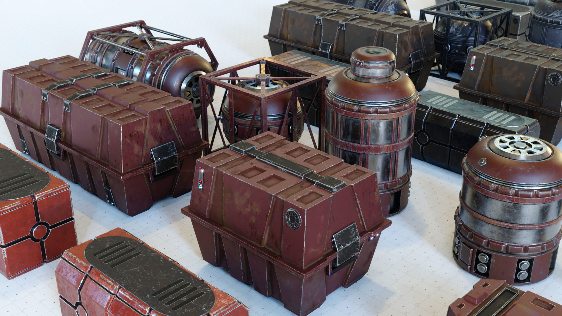 3D model Star Wars Crates and Barrels 33 Variants - 3D Asset Kit PBR VR ...