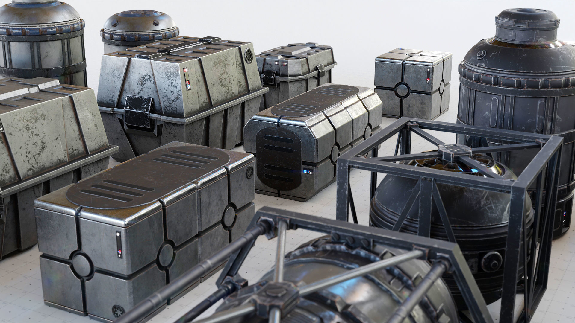 3D model Star Wars Crates and Barrels 33 Variants - 3D Asset Kit PBR VR ...