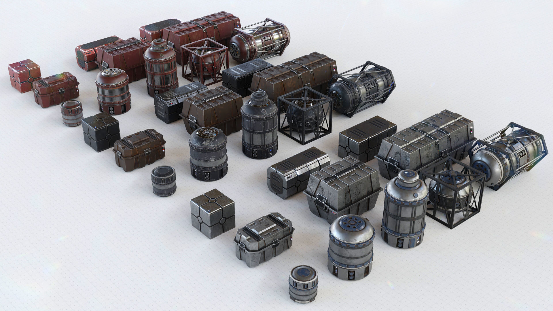 3D model Star Wars Crates and Barrels 33 Variants - 3D Asset Kit PBR VR ...