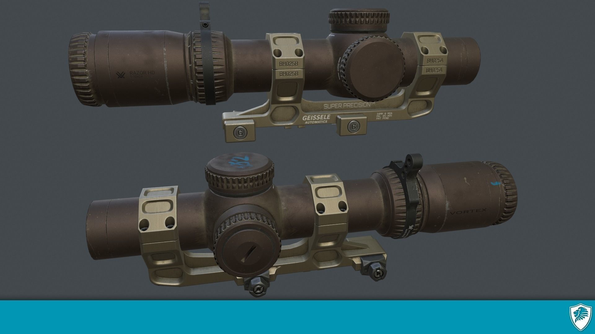 3D model Vortex Razor HD Gen III 1-10 LPVO Low Poly VR / AR / low-poly ...