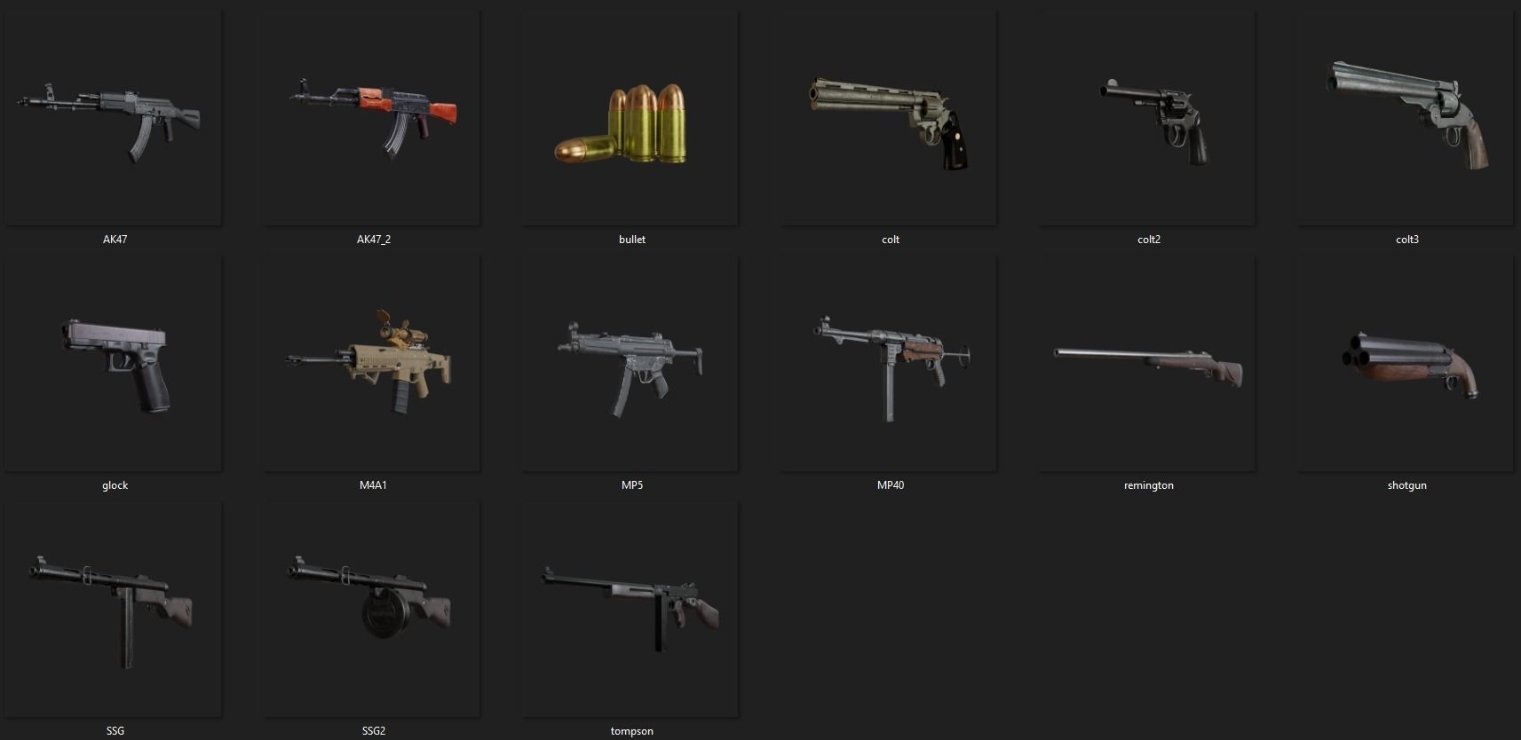 15 PBR Gun Icons PNG Texture | CGTrader