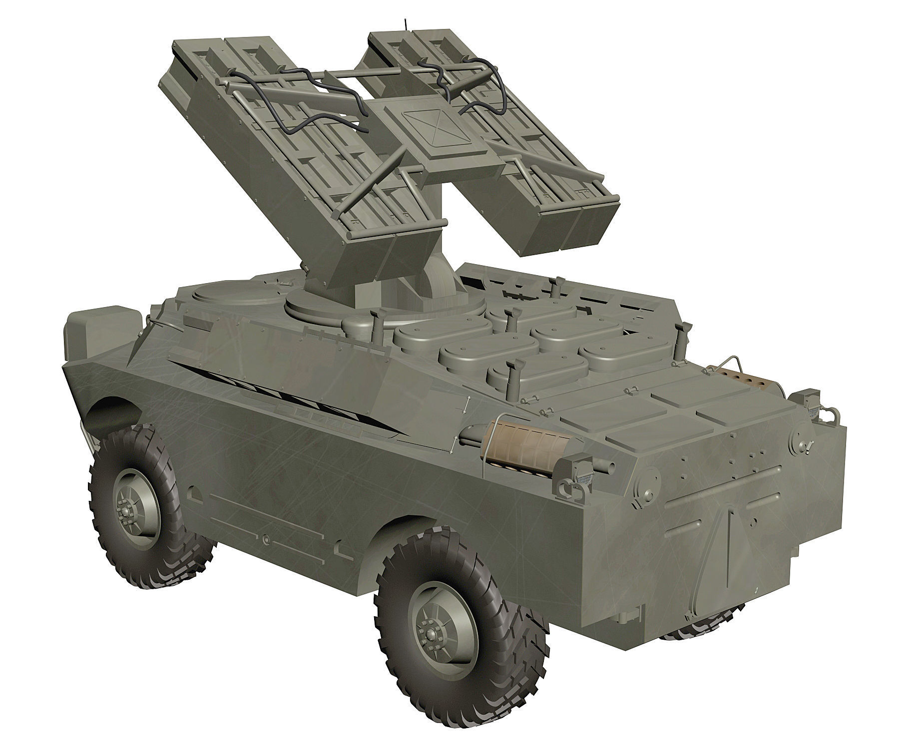 Gaskin 9K31 Strela Rocket Vehicle 3D model | CGTrader