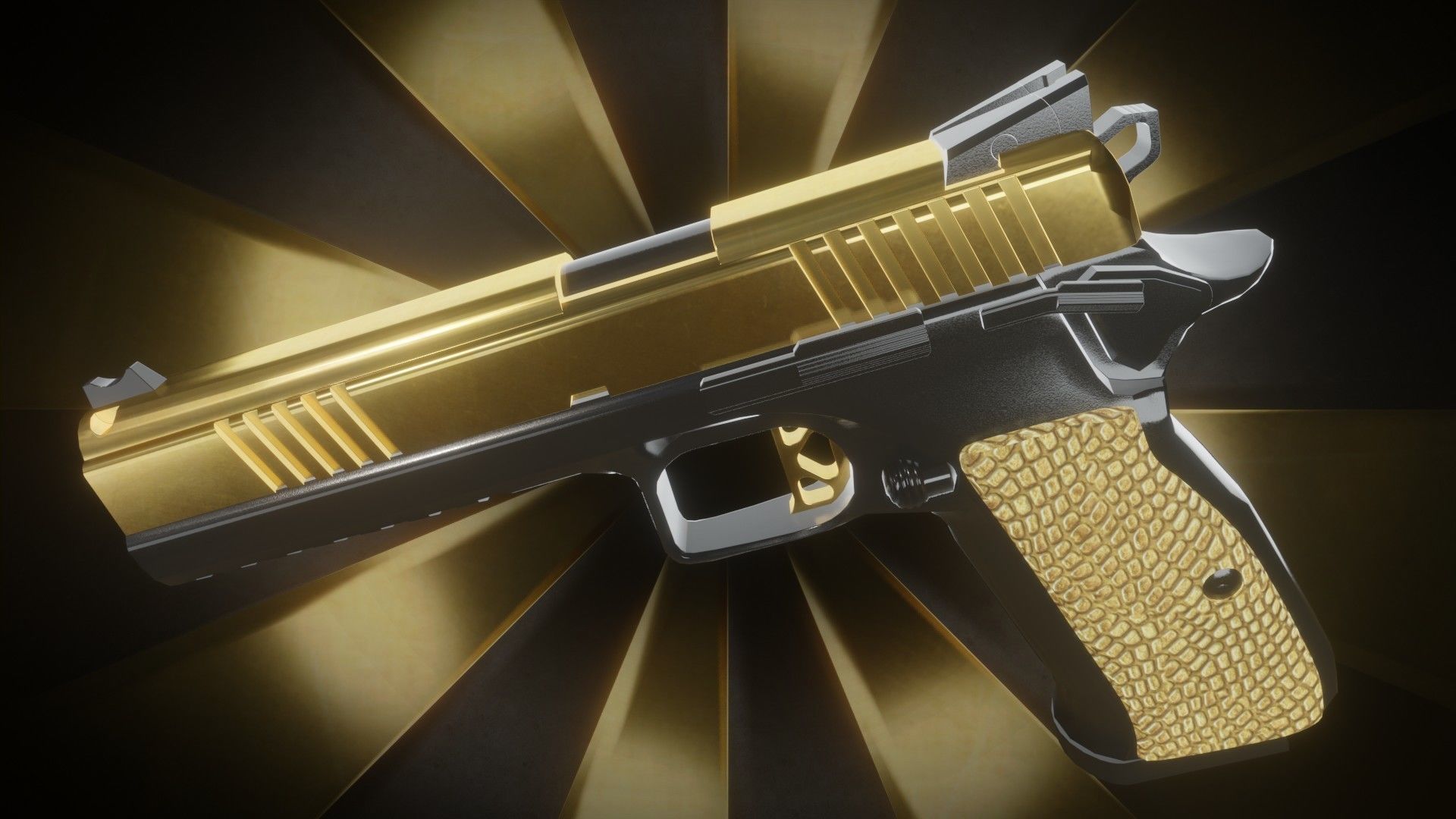 3D model Pistol CZ 75 Golden Gangsta VR / AR / low-poly rigged | CGTrader