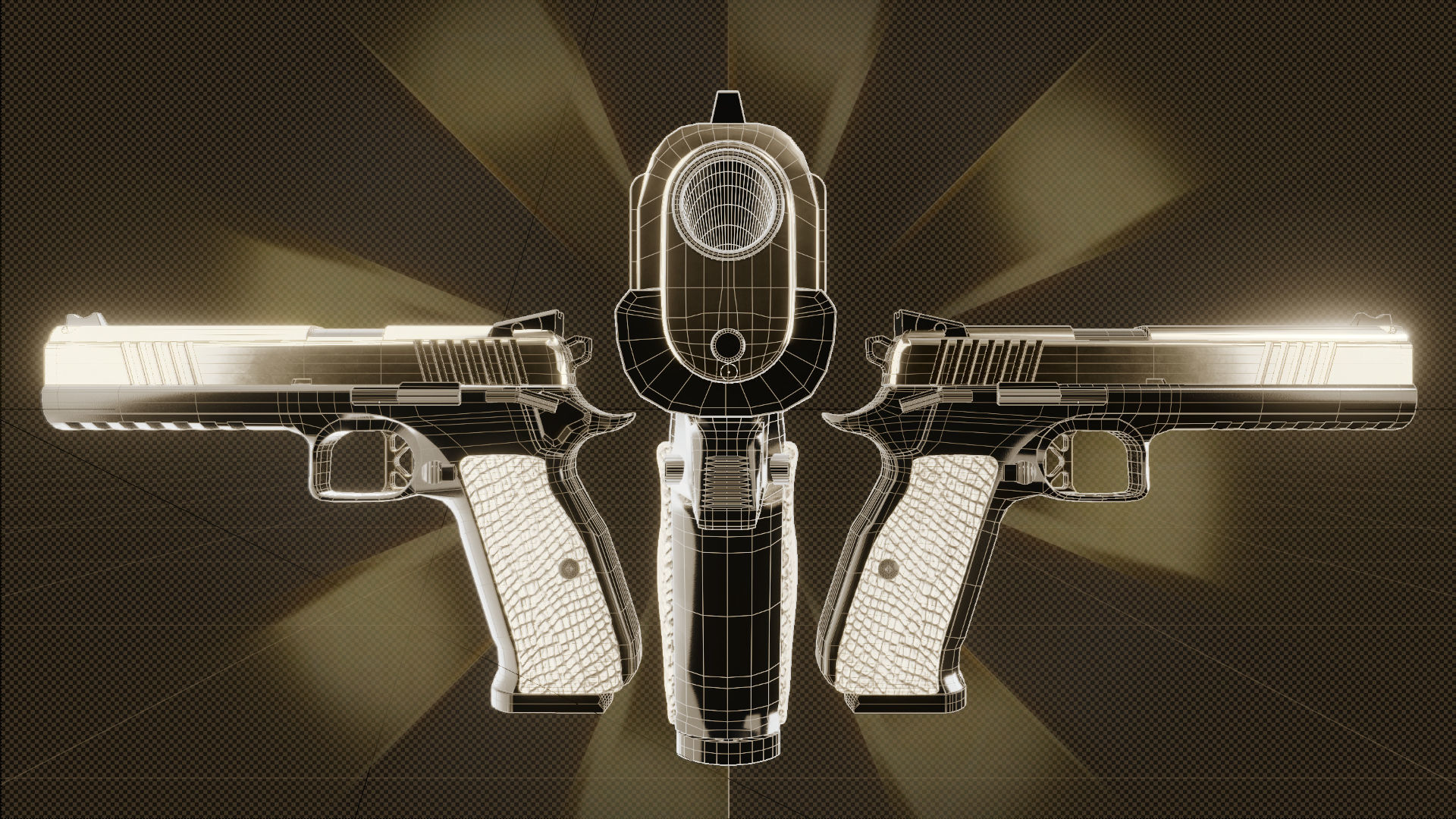 3D model Pistol CZ 75 Golden Gangsta VR / AR / low-poly rigged | CGTrader